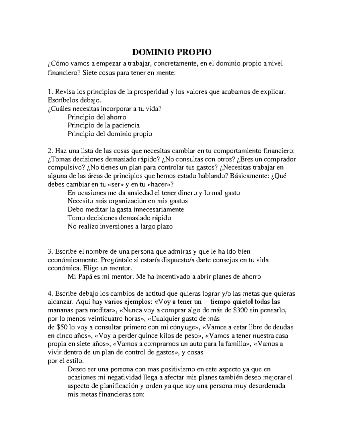 Dominio Propio - DOMINIO PROPIO ¿Cómo vamos a empezar a trabajar ...