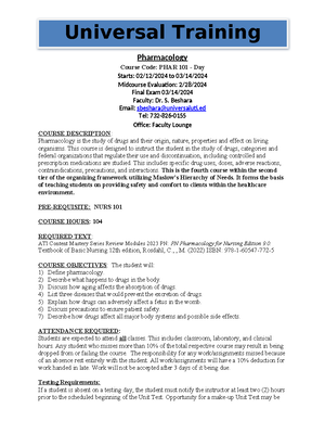 3 - Summary pharm - Employee Name Campus Instructor Date of Training ...