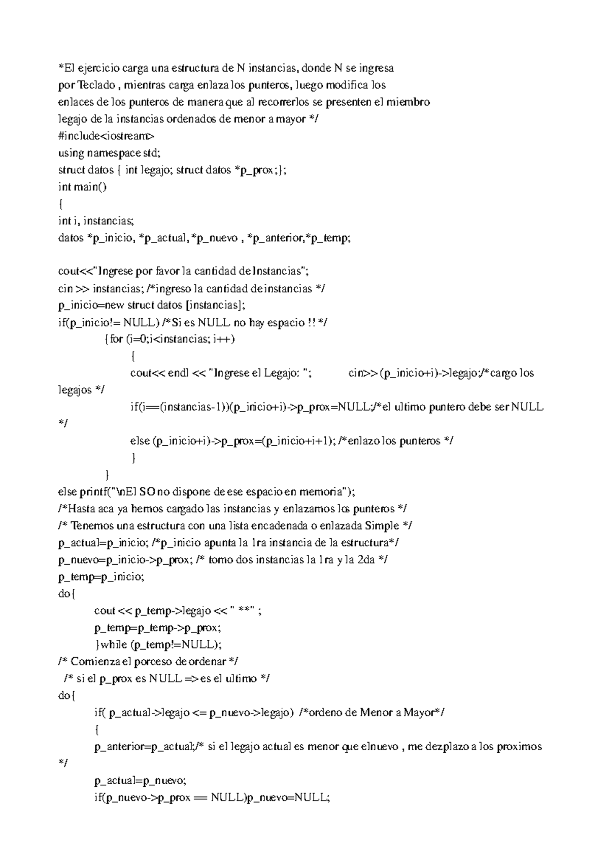 Lista Simple Ordenada - codigo de programacion c++ para practicos ...