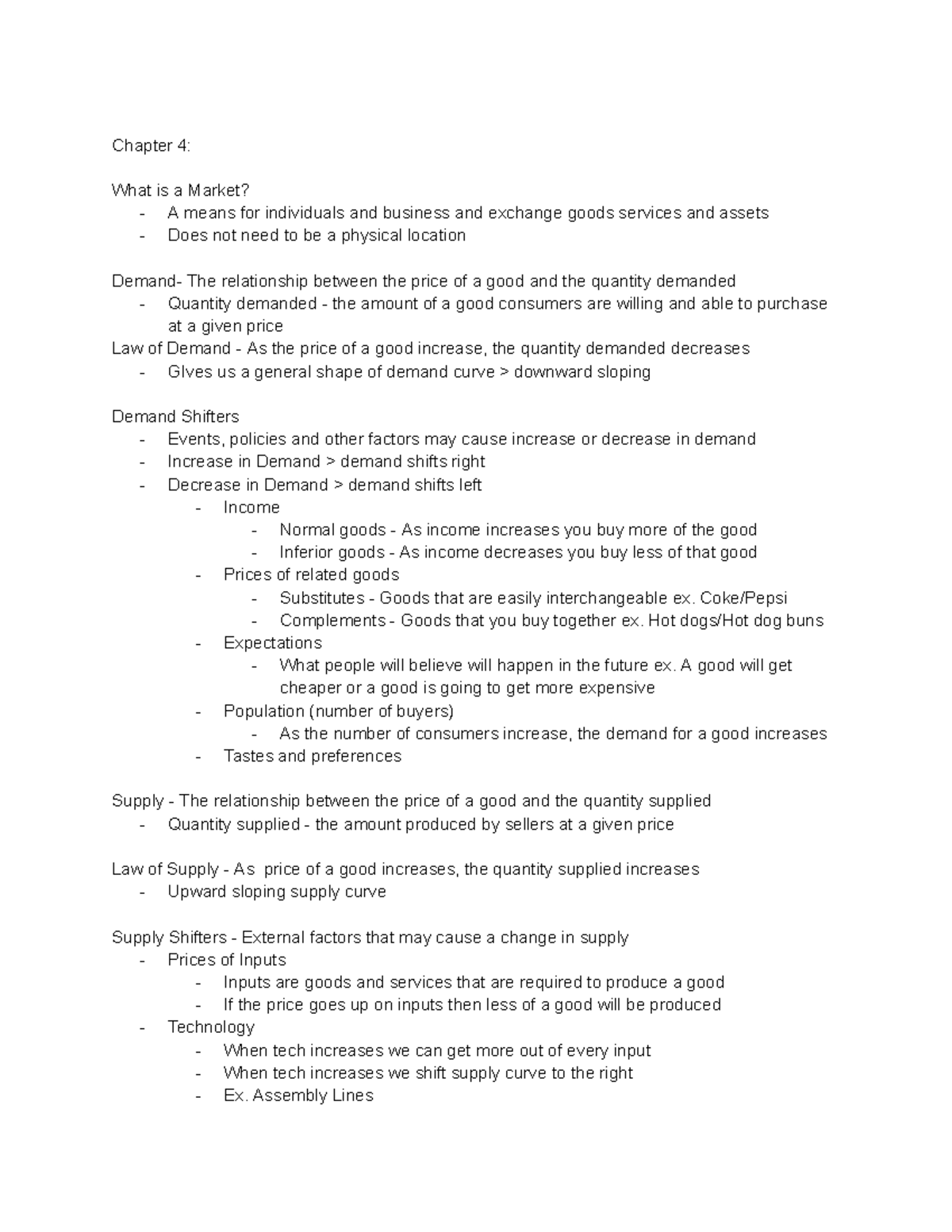 Macro - Chapter 4: What is a Market? - A means for individuals and ...