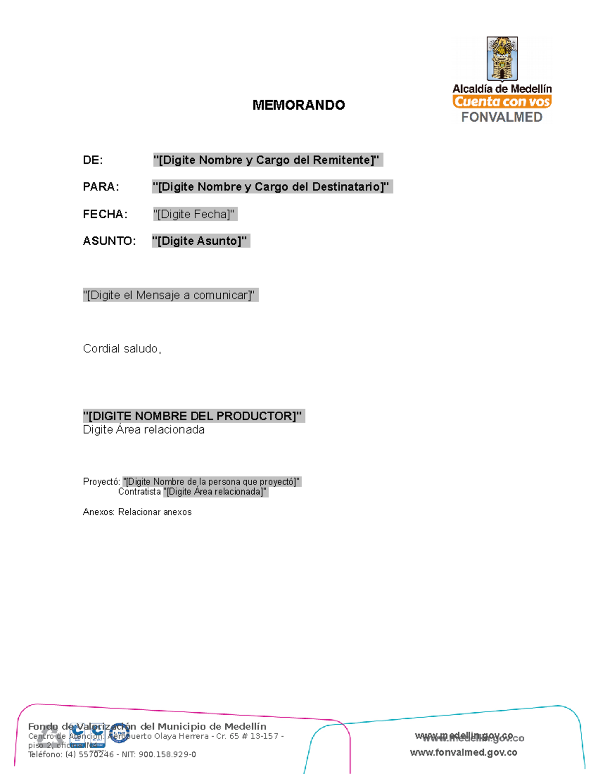 Formato-Memorando - apuntes - MEMORANDO DE: "[Digite Nombre y Cargo del ...