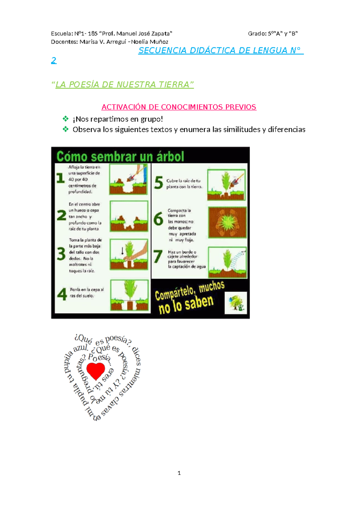 Secuencia de legua 5 poesía - Docentes: Marisa V. Arregui –Noelia Muñoz ...