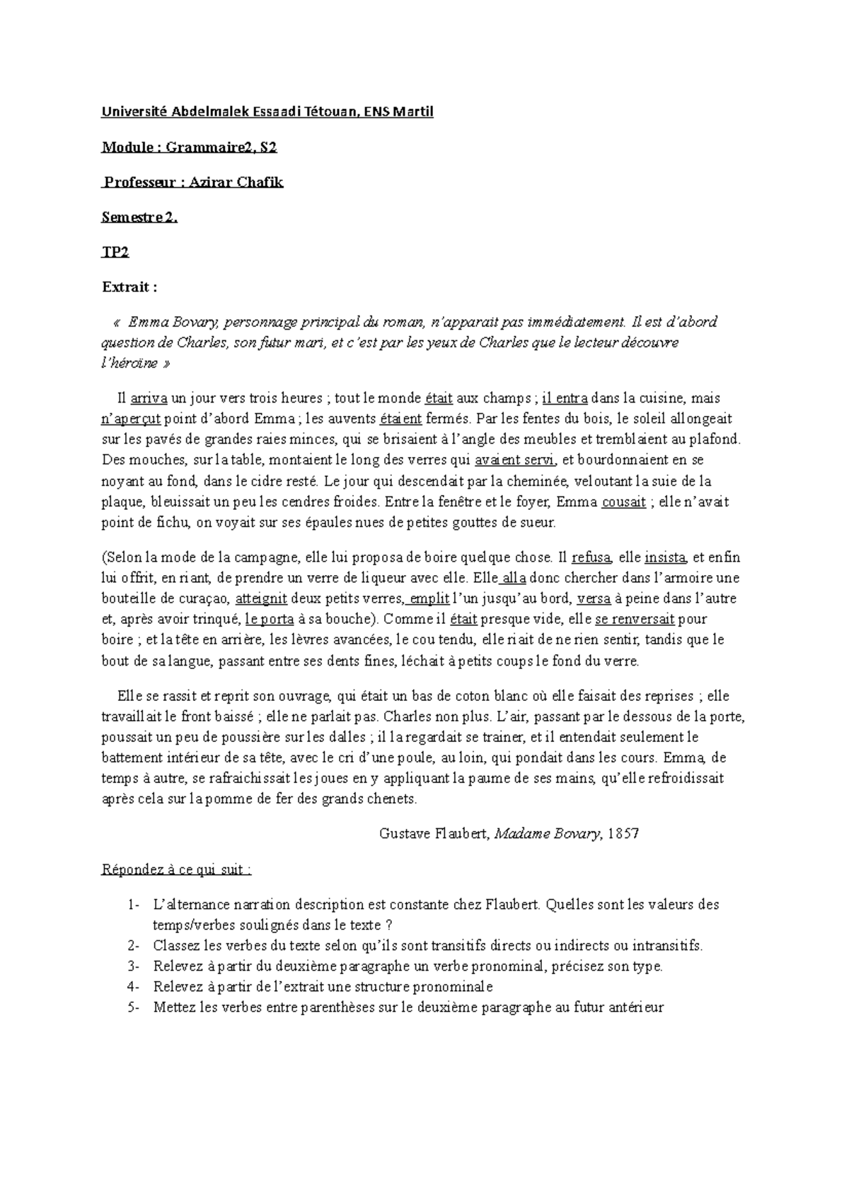 Tp2, Grammaire - des travaux derigees - Université Abdelmalek Essaadi ...