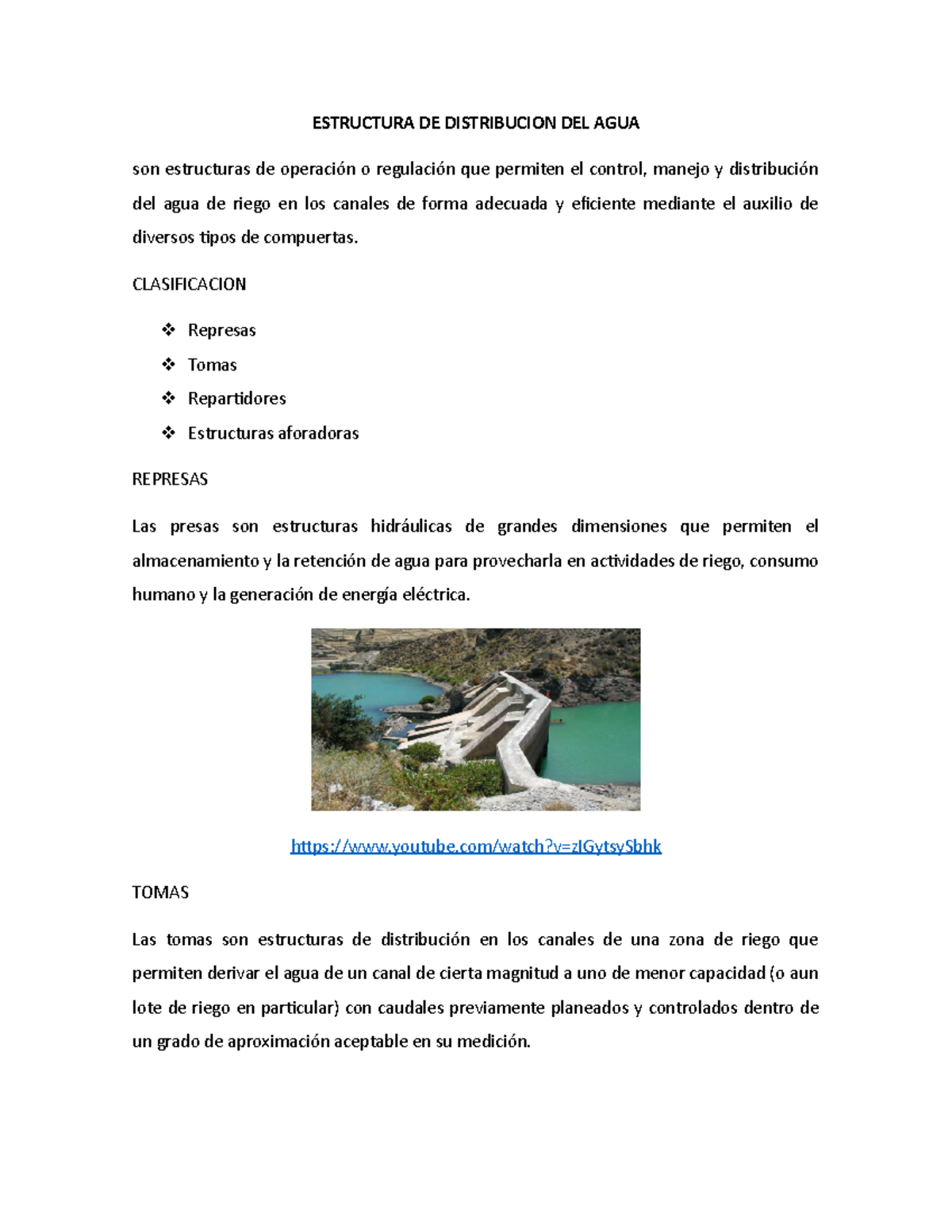 Estructura DE Distribucion DEL AGUA- Marcial - ESTRUCTURA DE ...