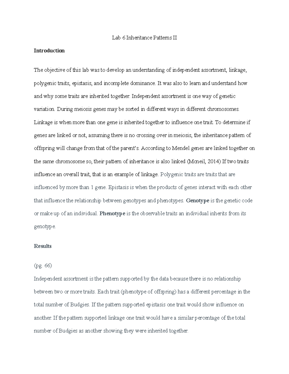 Human Biology 101G Lab 6 - Lab 6 Inheritance Patterns II Introduction ...