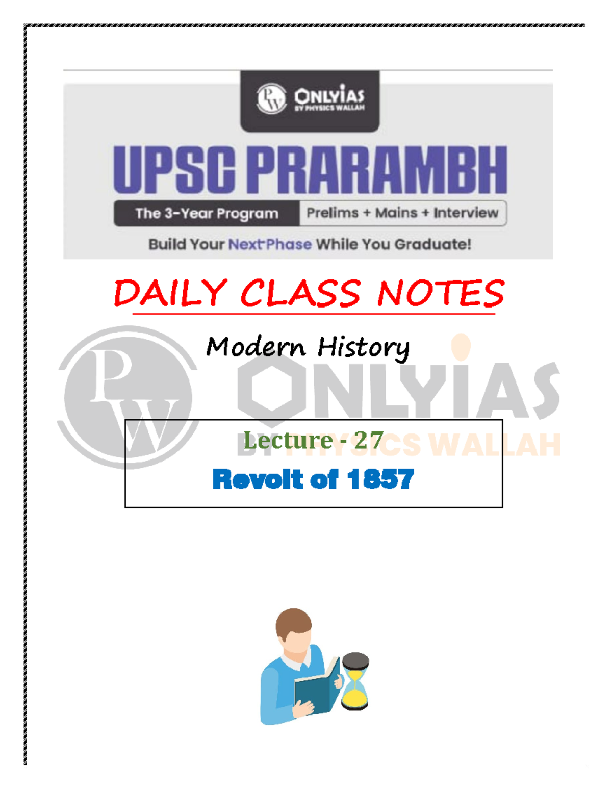 Modern History 27 Daily Class notes - Lecture - 27 Revolt of 1857 DAILY ...