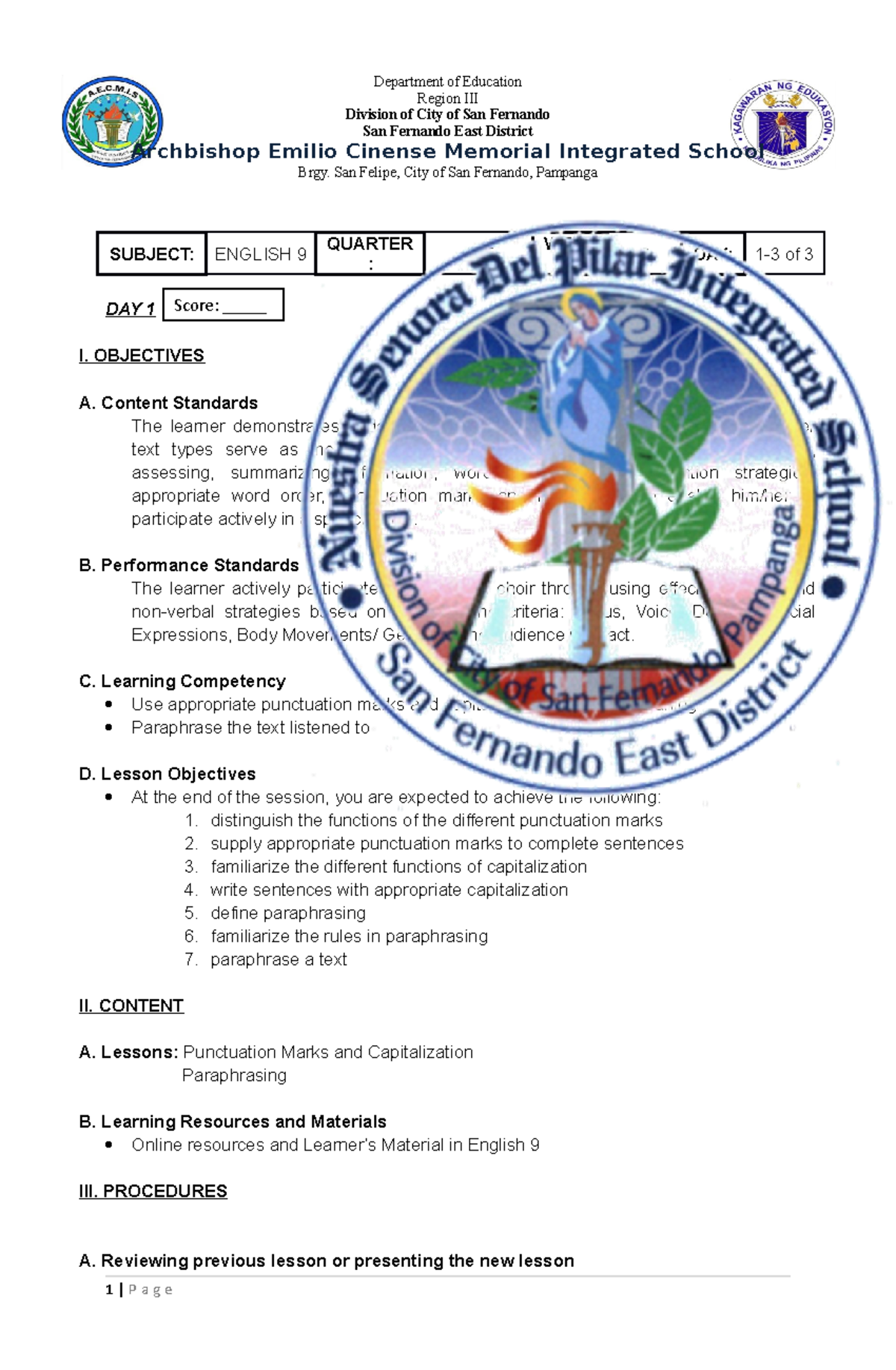 Q1 Dlp Eng9 W6 Can Be Use As Reference Of Other Educators In English