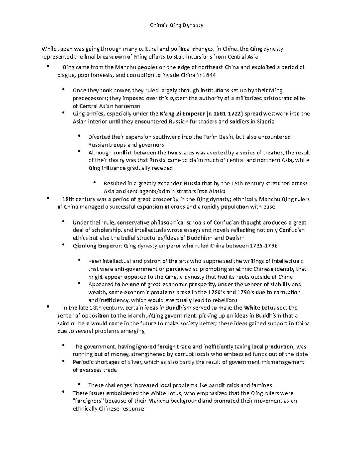 Chinese Qing Dynasty - China’s Qing Dynasty While Japan was going ...