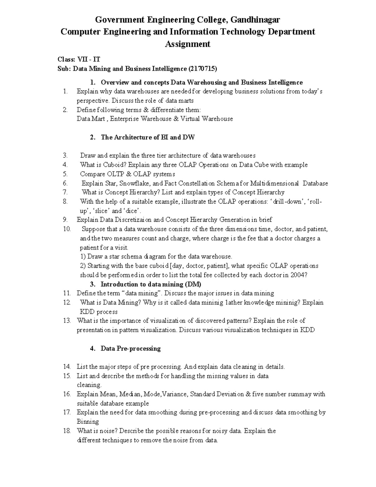 Assignment - Government Engineering College, Gandhinagar Computer Engineering and Information ...