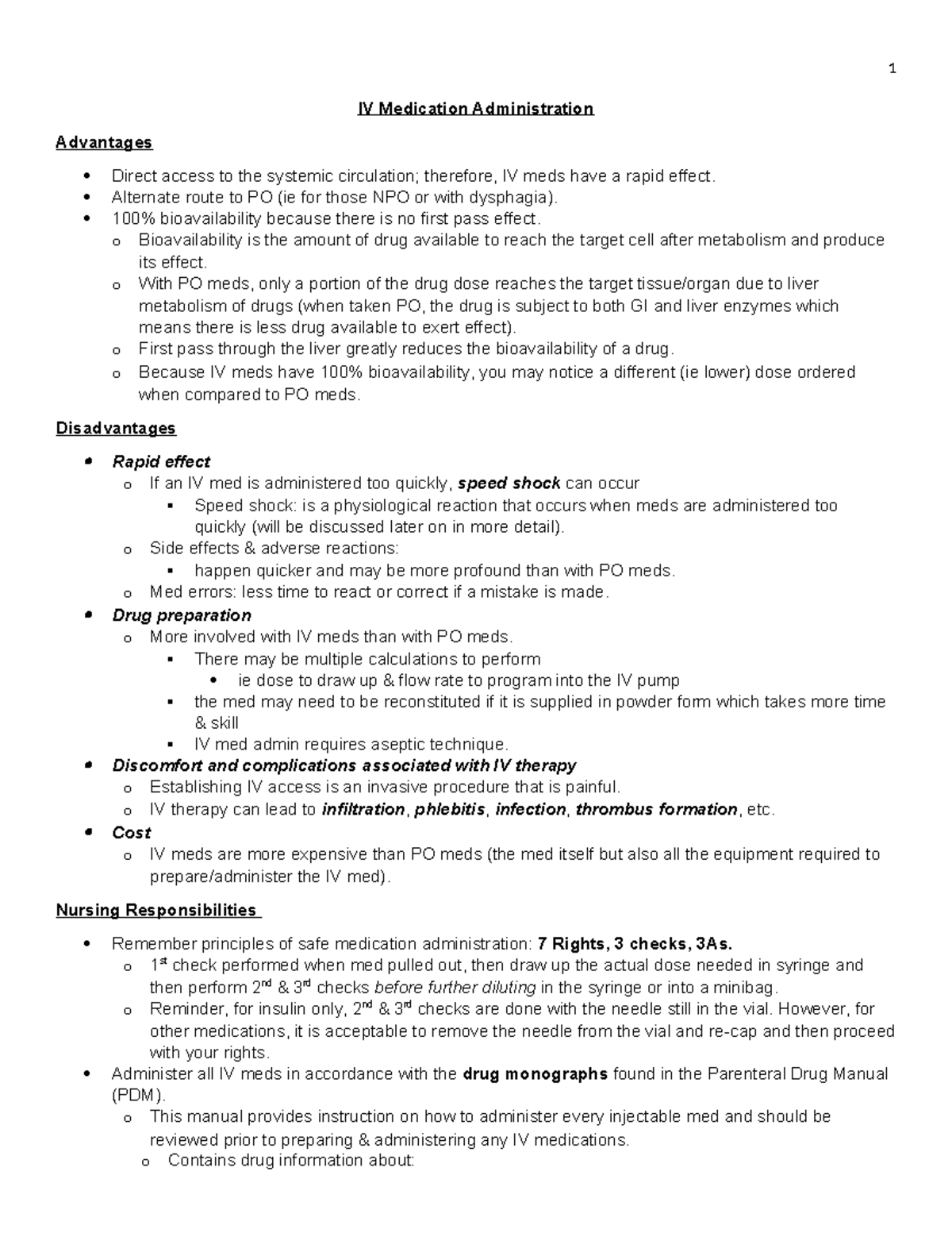 3 IV Medications Notes - Iv med admin - IV Medication Administration ...