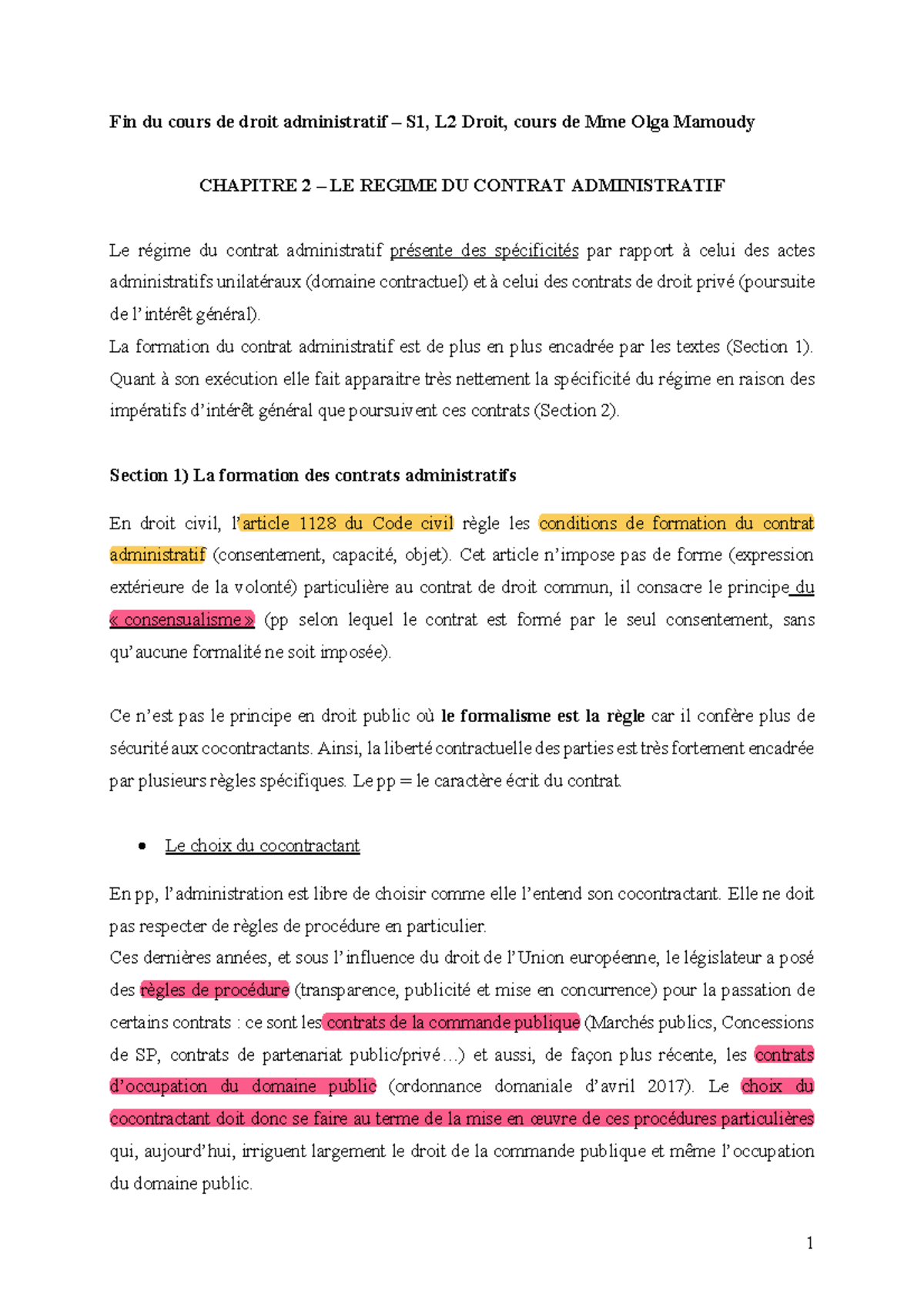 CHAP 2 - régime du contrat administratif 2020 - Fin du cours de droit ...