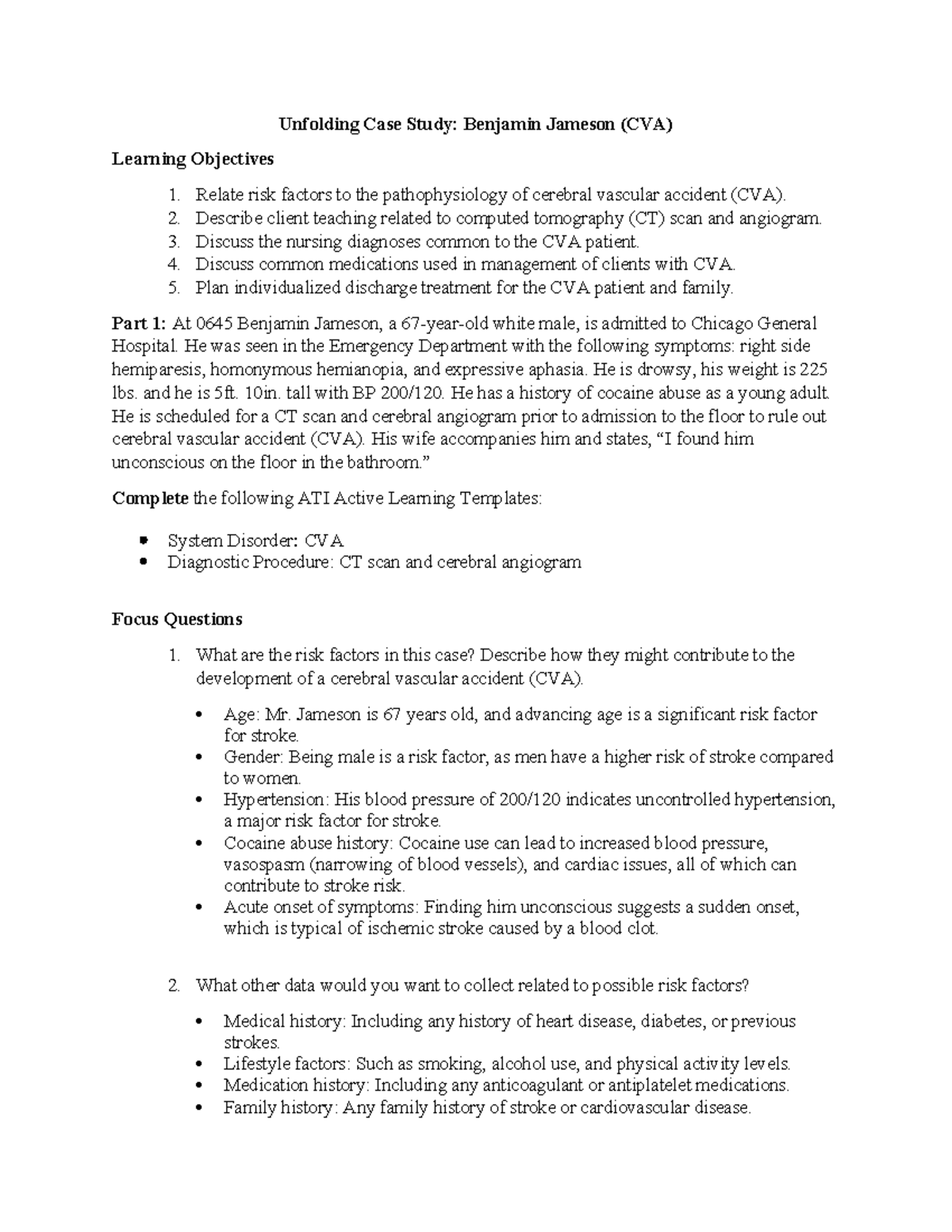 Benjamin Jameson Unfolding Case Study - Unfolding Case Study: Benjamin ...