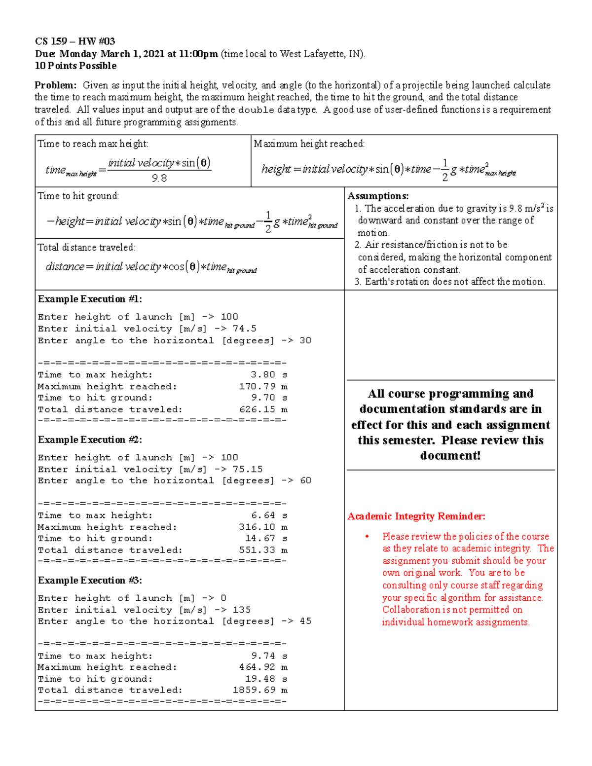 Hw03 - This is one of the weekly homeworks. - CS 159 HW Due: Monday ...