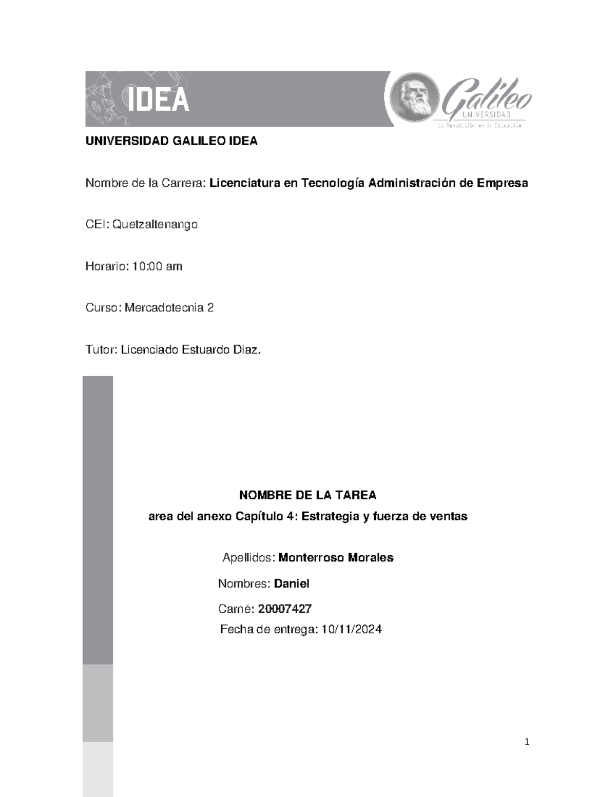 Area del anexo Capítulo 4 Estrategia y fuerza de ventas - UNIVERSIDAD ...