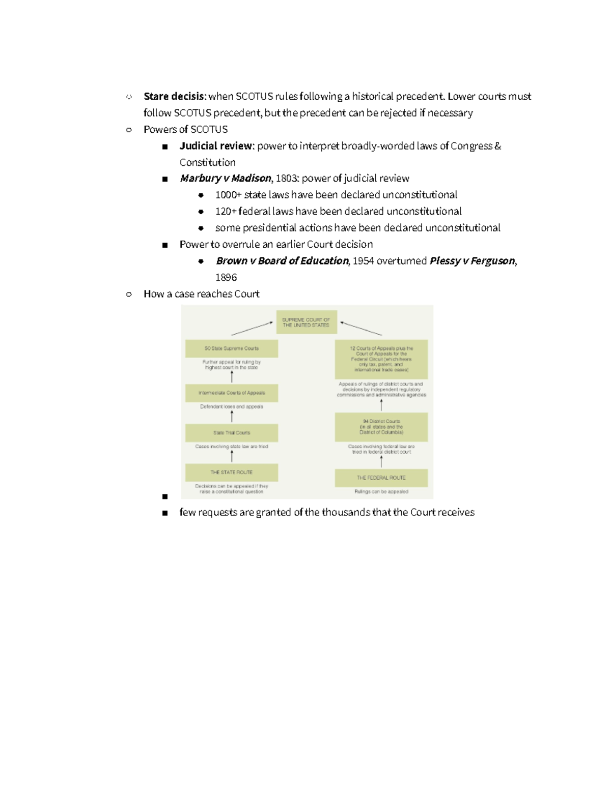 US Gov Notes Unit 3 (5 of 5) - Stare decisis: when SCOTUS rules ...