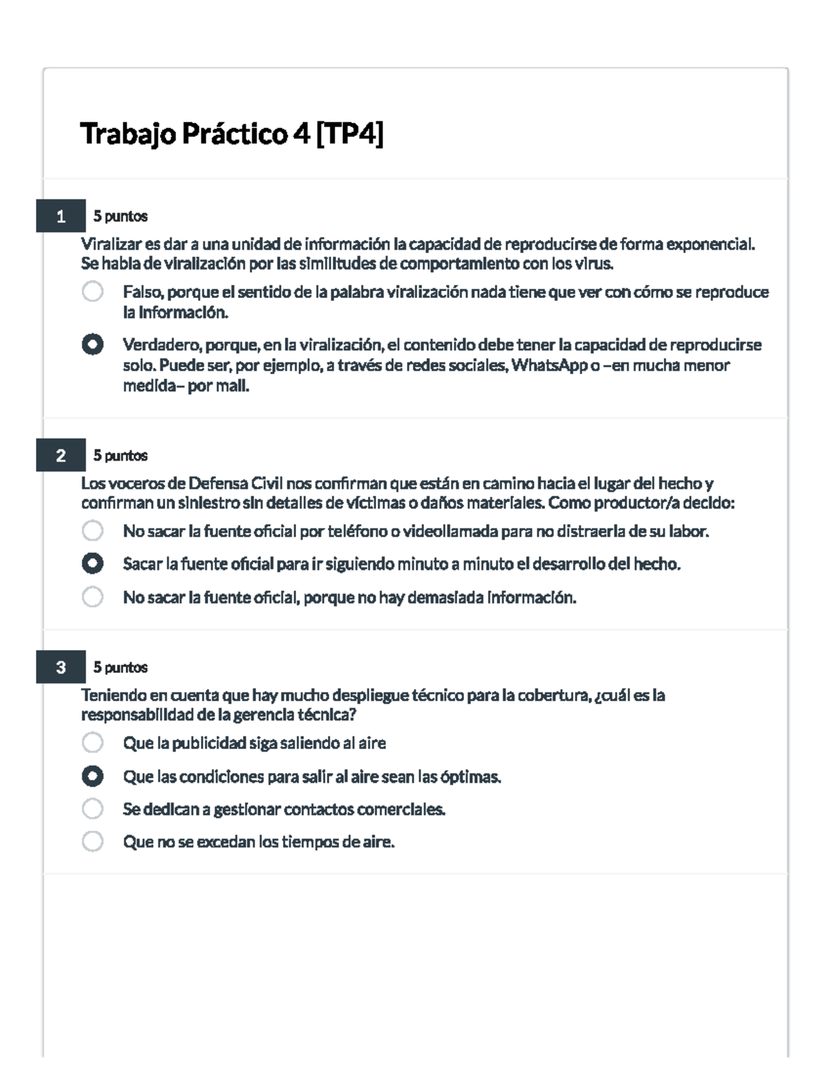 TP4 Diseño Programas Informativos Respuestas 100% - Diseño de Programas Informativos - Studocu