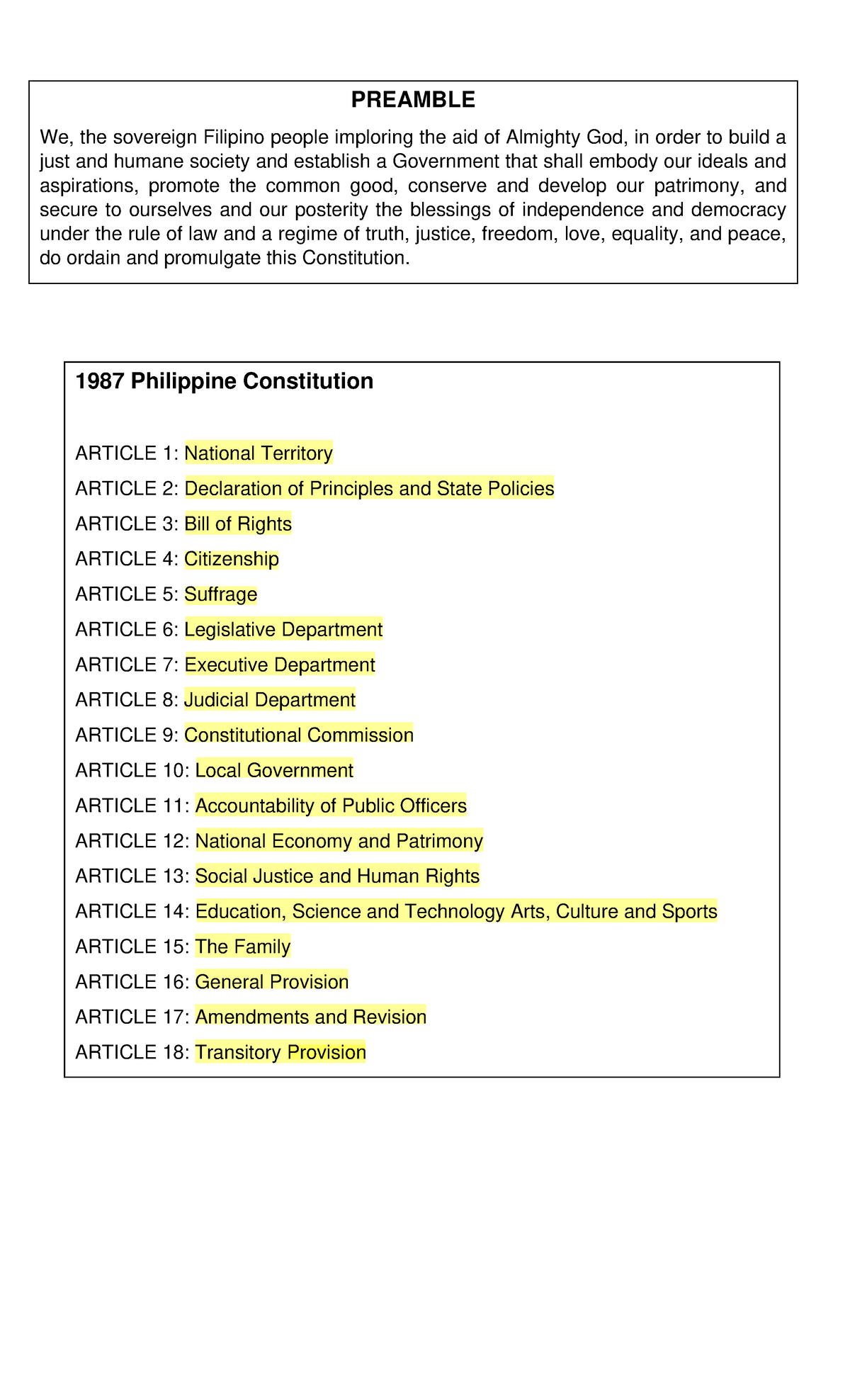 Polgov-QUIZ4 - PREAMBLE We, the sovereign Filipino people imploring the ...