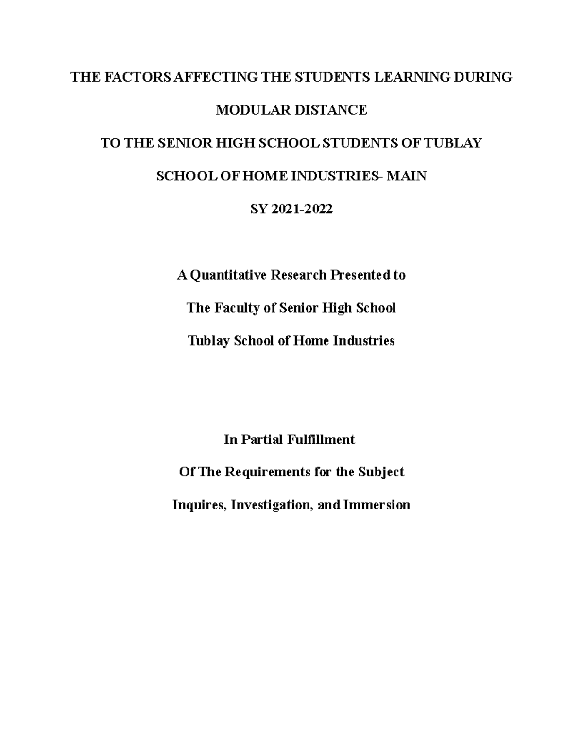 Research 2- 12-B - Thesis - THE FACTORS AFFECTING THE STUDENTS LEARNING ...