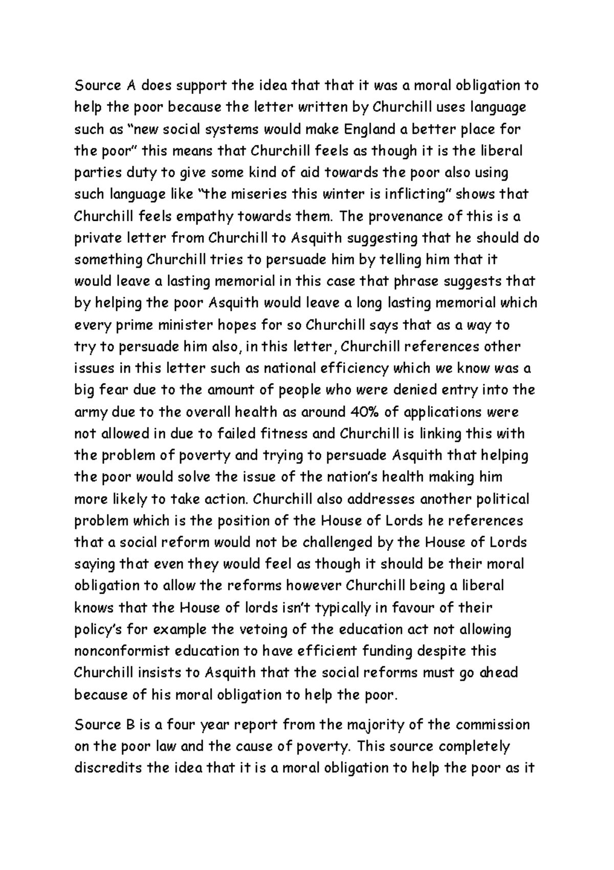 History - Source A does support the idea that that it was a moral ...