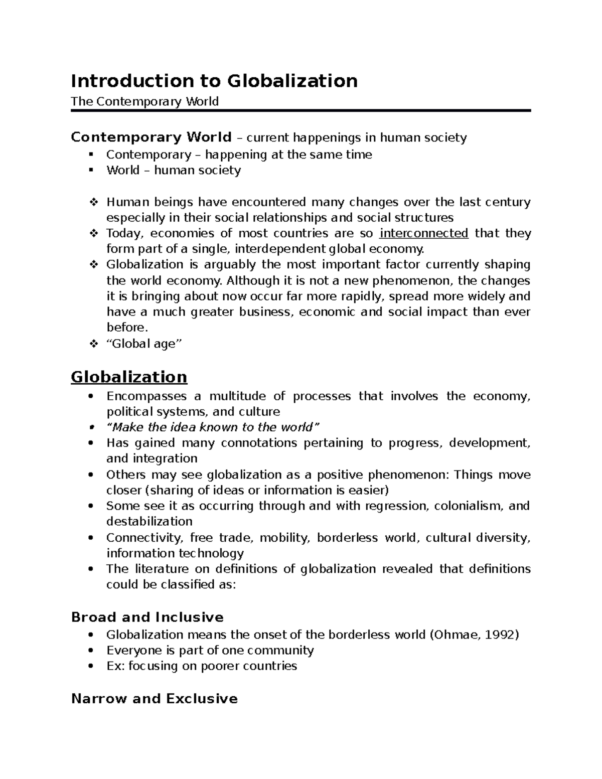 Introduction to Globalization - Globalization is arguably the most ...