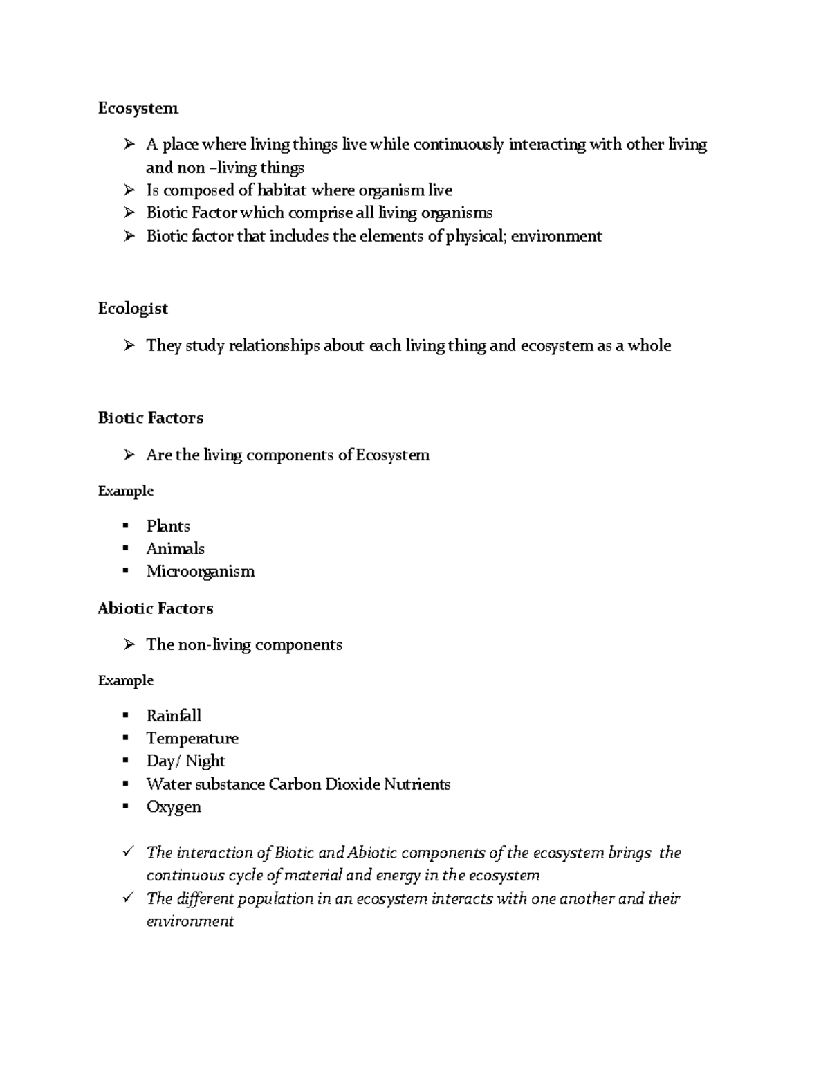 All about Ecosystem - Ecosystem A place where living things live while ...