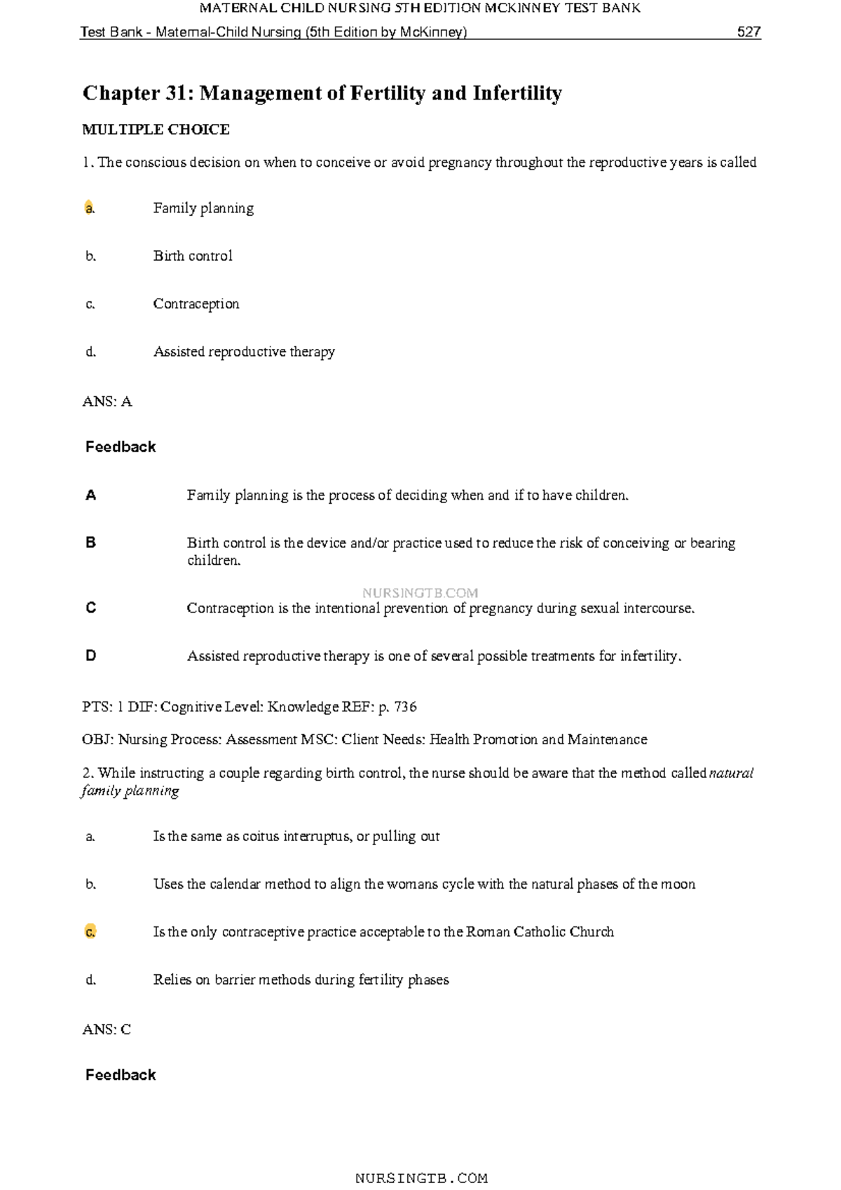 TB-Chapter 31 Management of Fertility and Infertility copy - NURSINGTB ...
