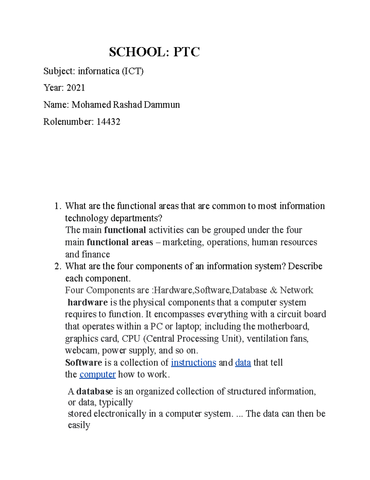 Informatica 4 - het leven is geen leven zonder studie. voor het maken ...