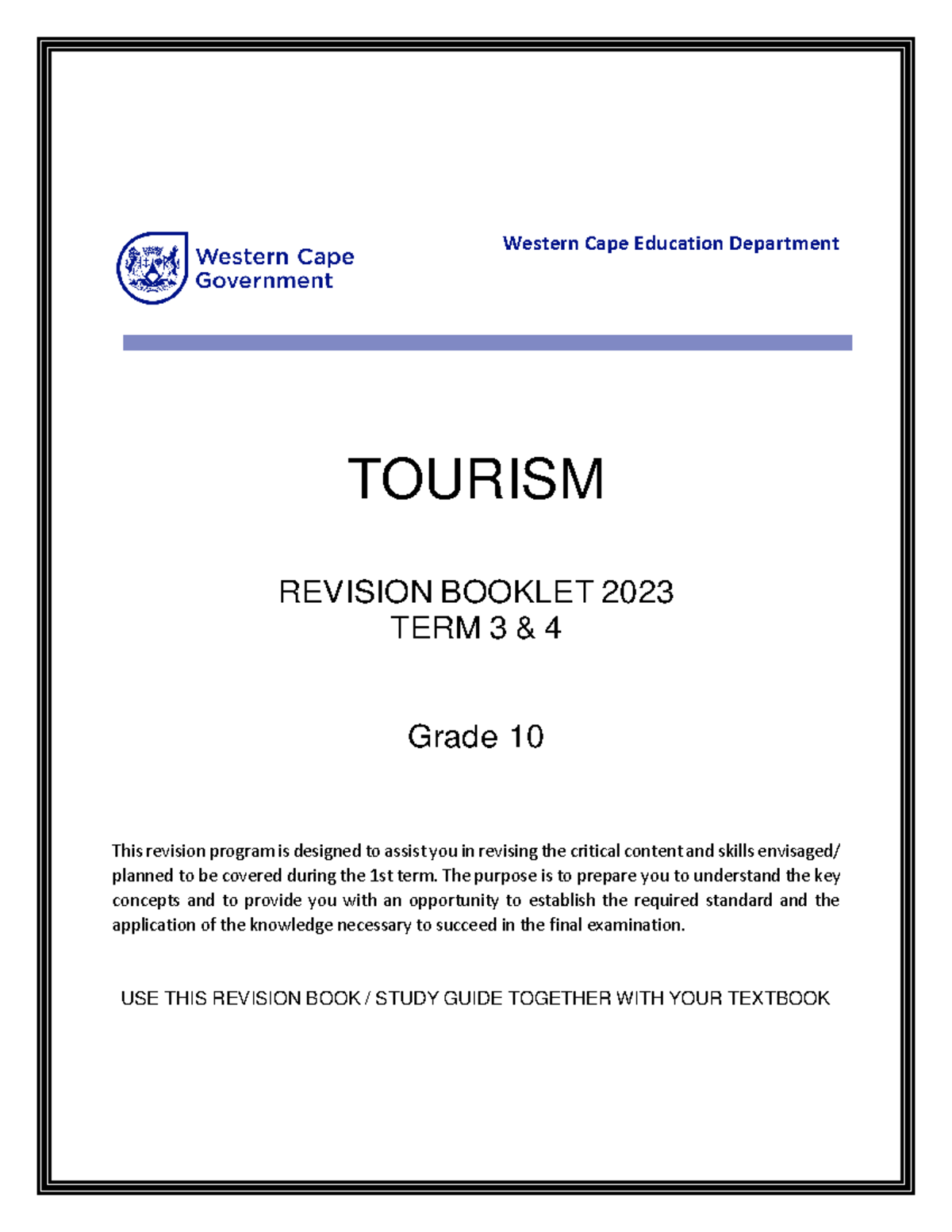 Grade 10 Revision T 3&4 - essay - Western Cape Education Department ...