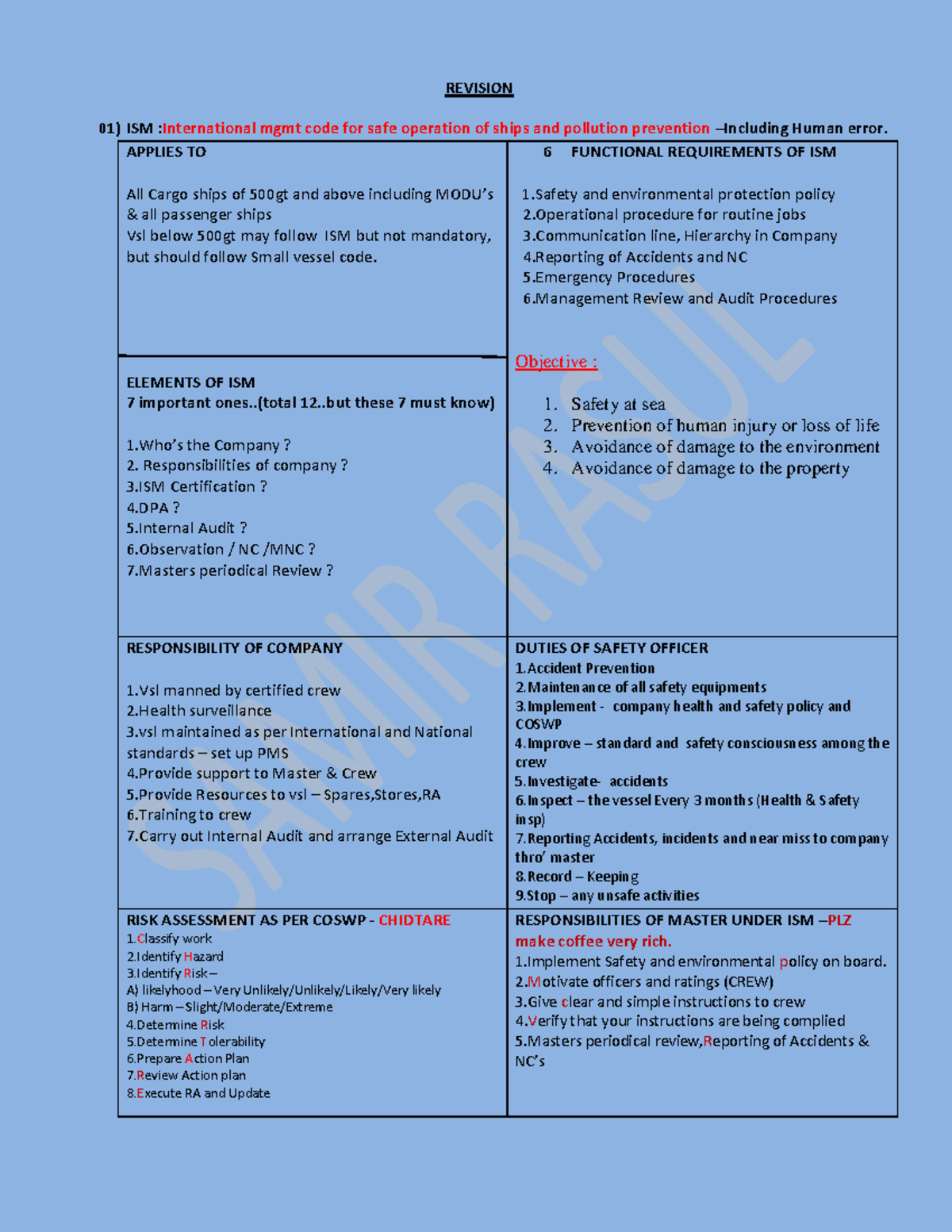 My preparation ISM - REVISION ISM :International mgmt code for safe ...