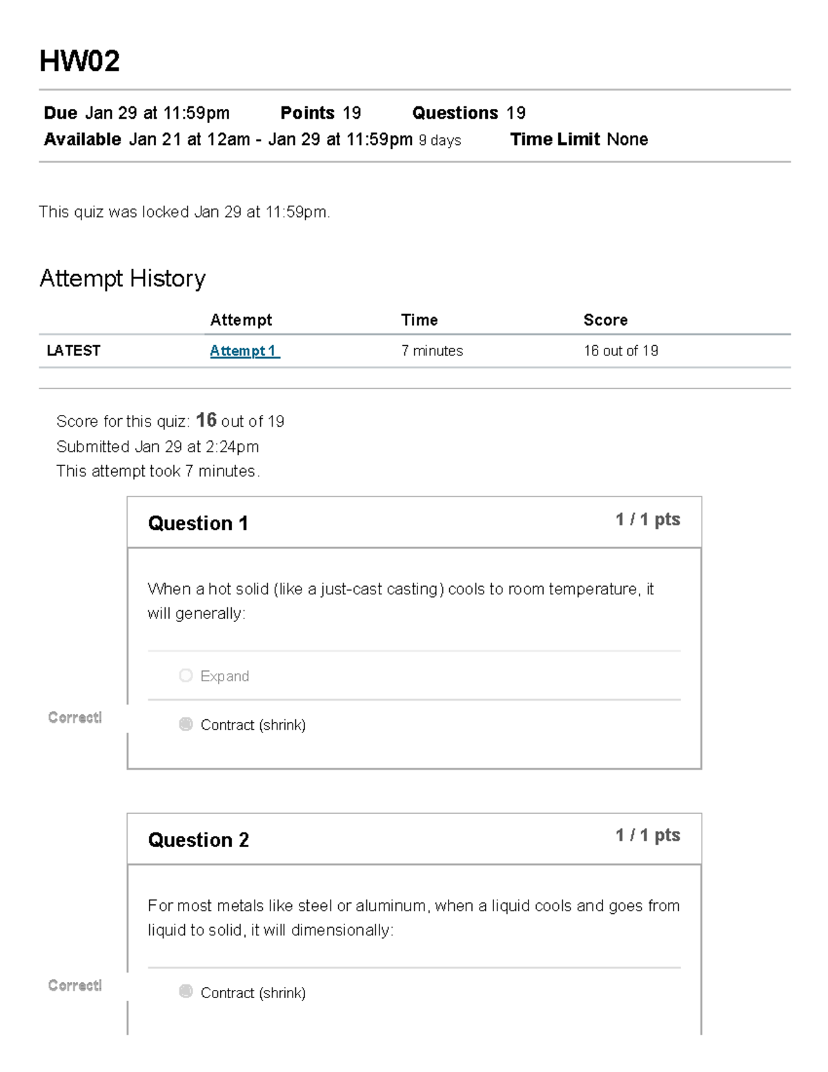 HW02 ME2653 Combined Labs SP21 - HW Due Jan 29 at 11:59pm Points 19 Questions 19 Available Jan ...