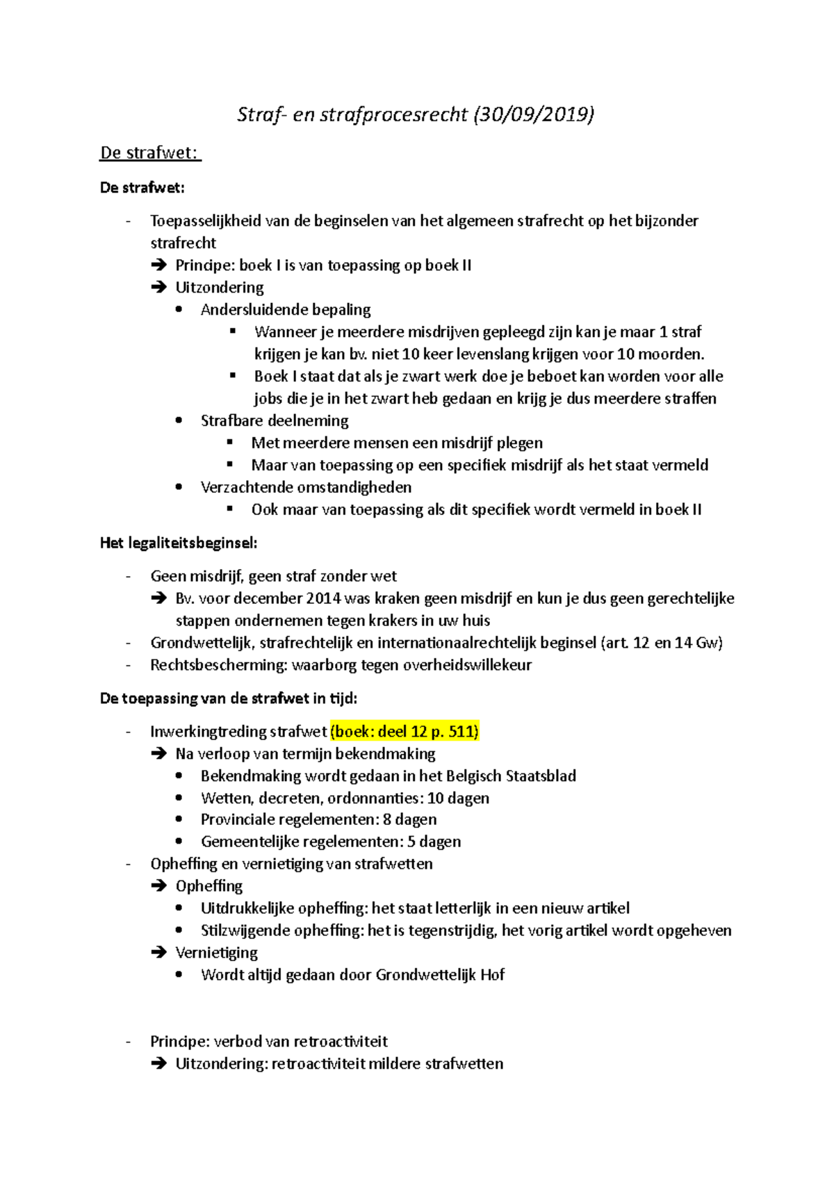 Straf- en strafprocesrecht les 2 en 3 - Straf- en strafprocesrecht (30 ...