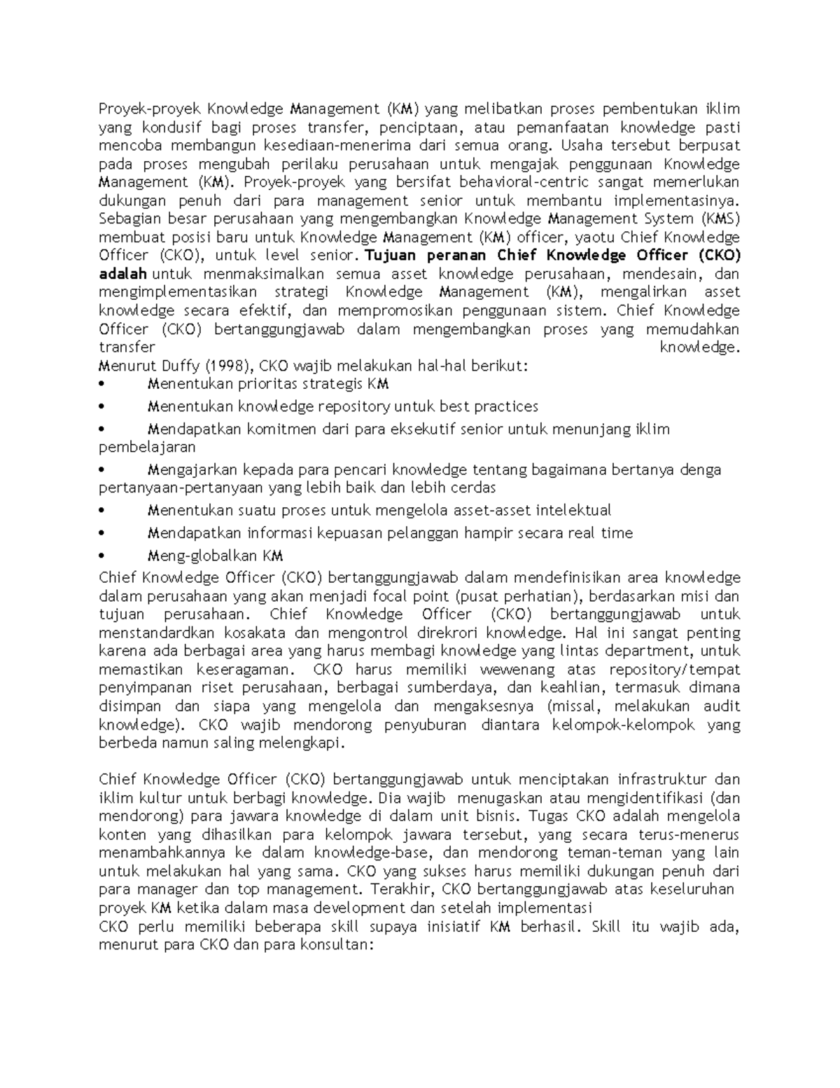 CKO - cko - Proyek-proyek Knowledge Management (KM) yang melibatkan ...