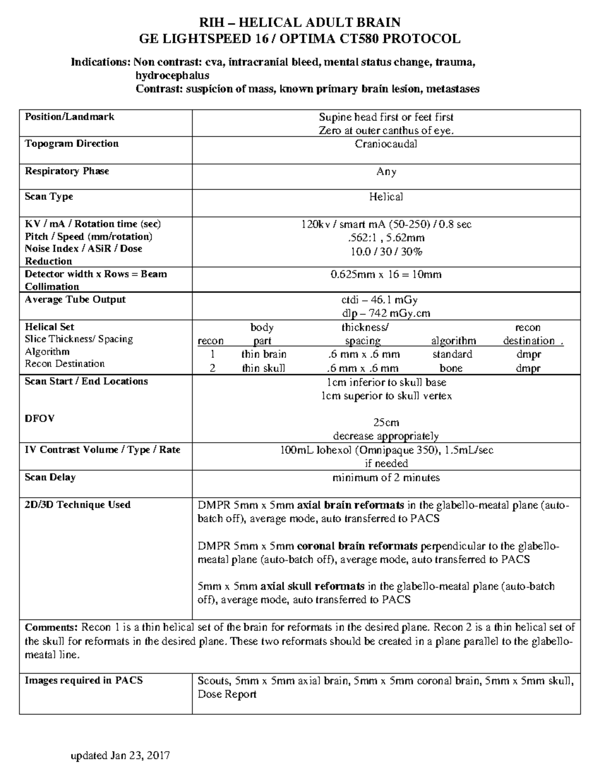 16-helical-adult-brain - RIH – HELICAL ADULT BRAIN GE LIGHTSPEED 16 ...