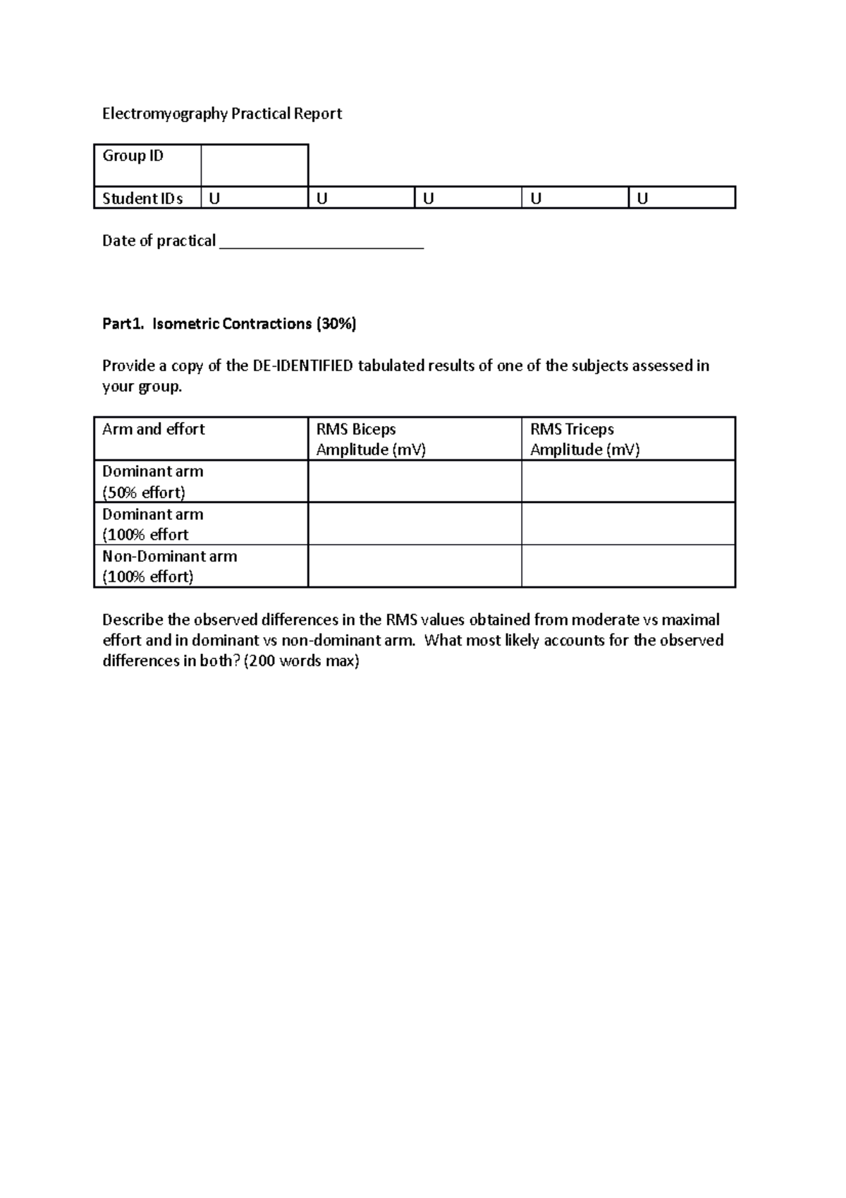 1. Electromyography Practical Group Report Template - medn2001 - ANU ...