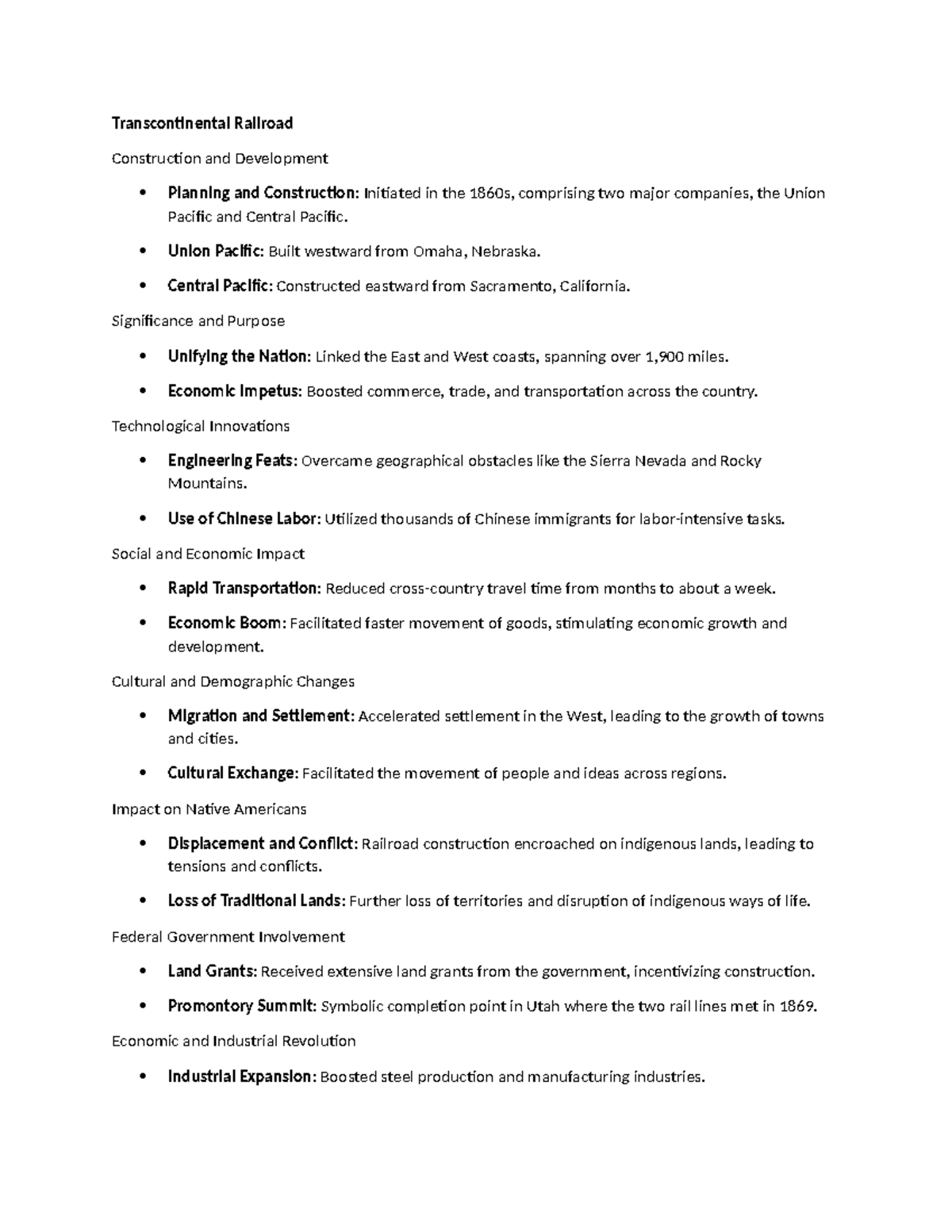 Transcontinental Railroad - Transcontinental Railroad Construction and ...