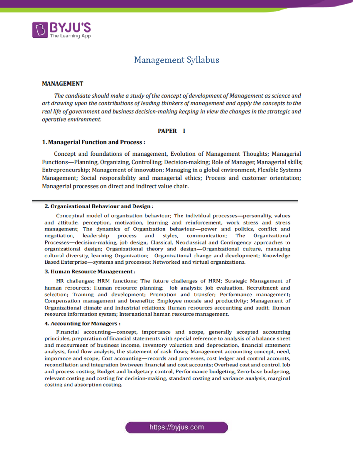 IAS Management Optional Syllabus - Management Essential - Management ...
