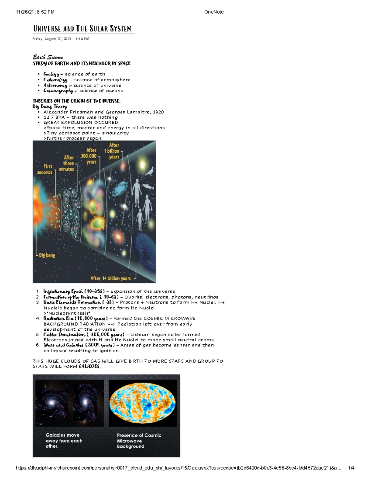 Universe and The Solar System - Universe and The Solar System Friday ...