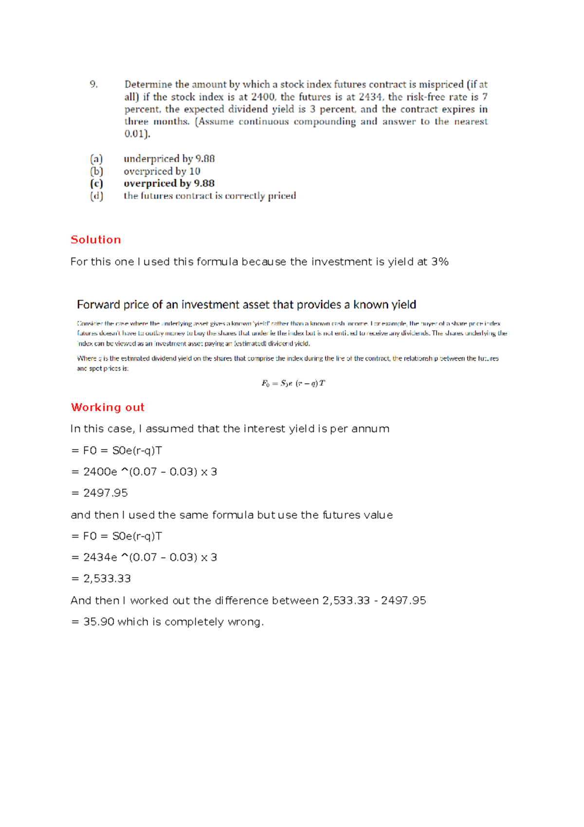 Financial Risk Management Test Questions - Solution For this one I used ...