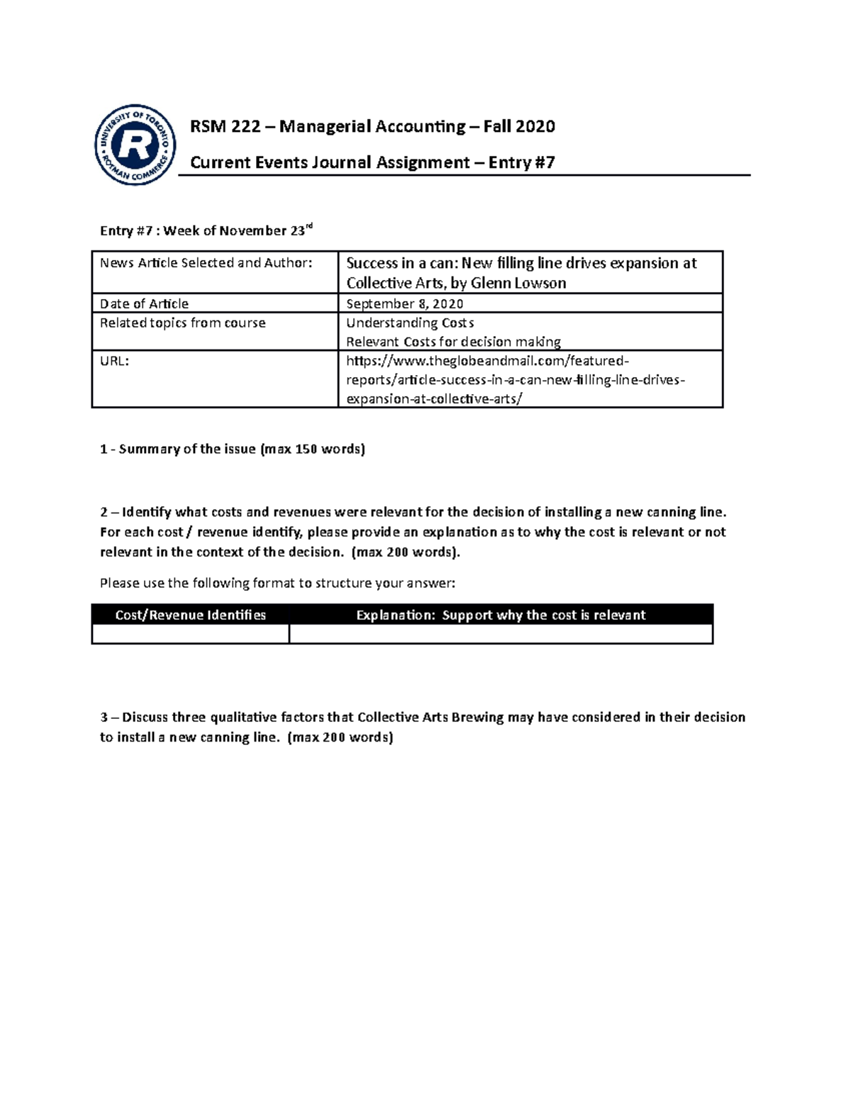 Current Event Journal Template - Week of Nov 23rd-1 - RSM 222 ...