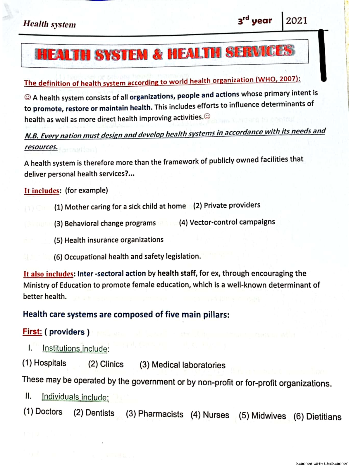 HCS 1 - General Health explanation at Community level for people ...
