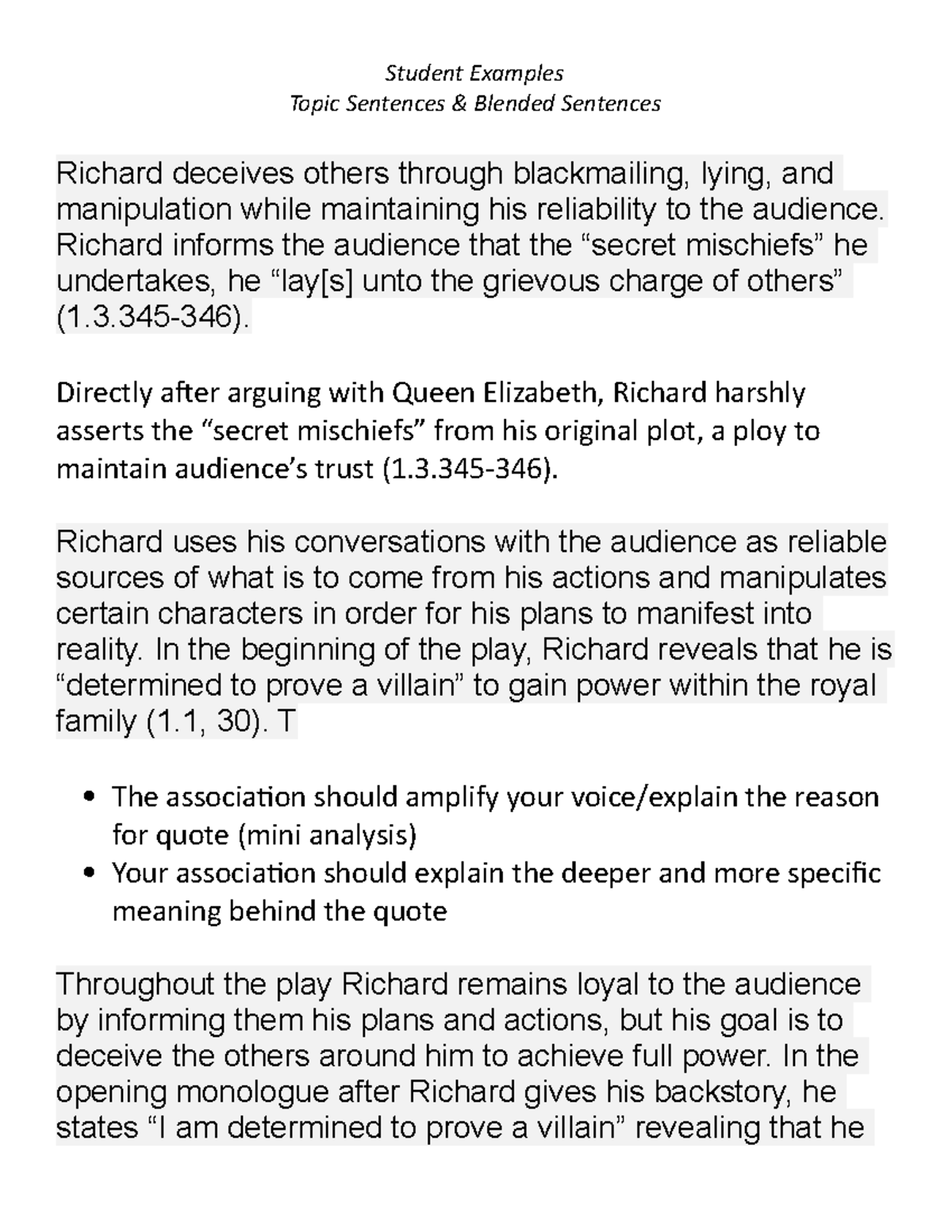 Richard Reliability Student Examples 2021 - Student Examples Topic ...
