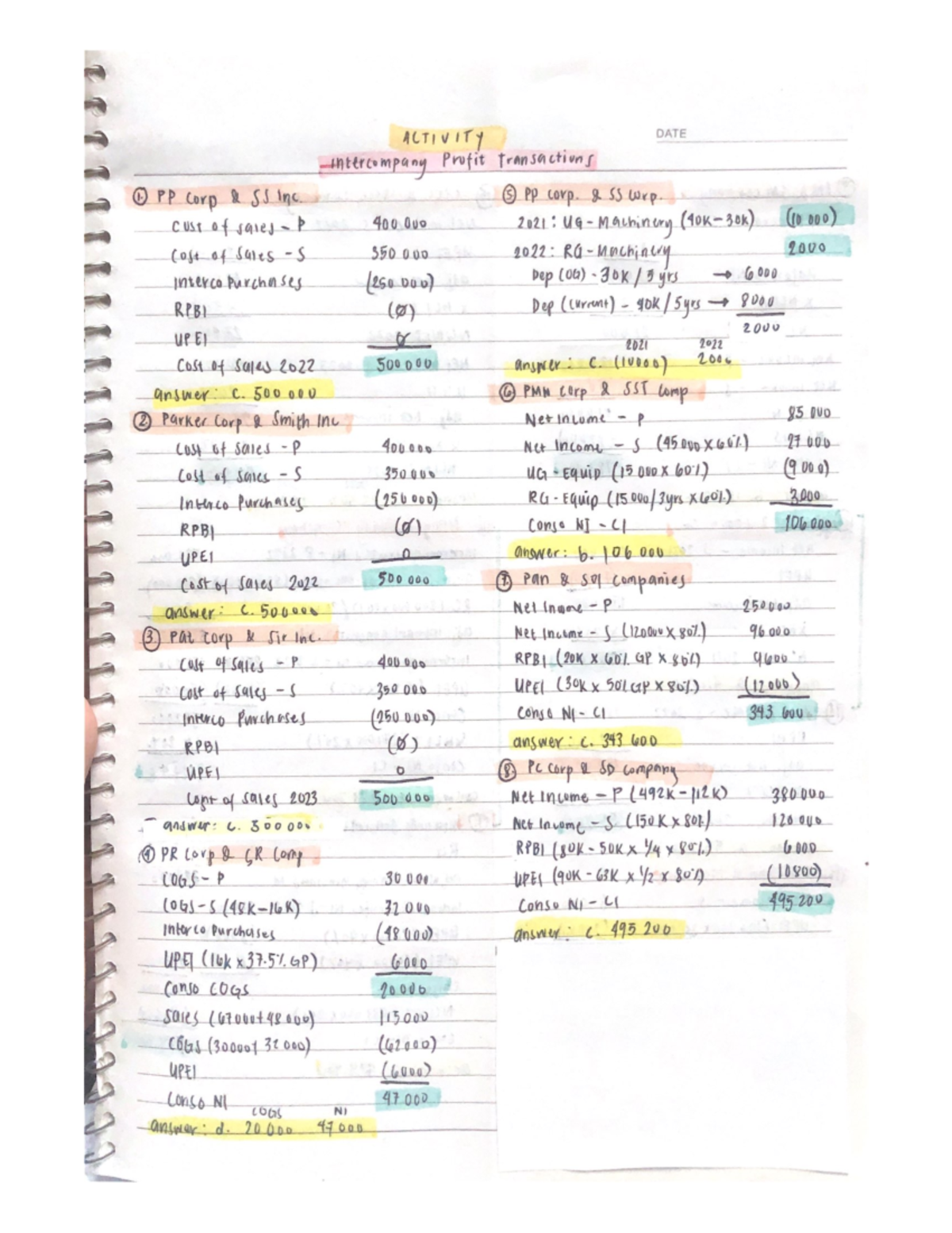 Interco Transactions - Bachelor of Science in Management Accounting ...
