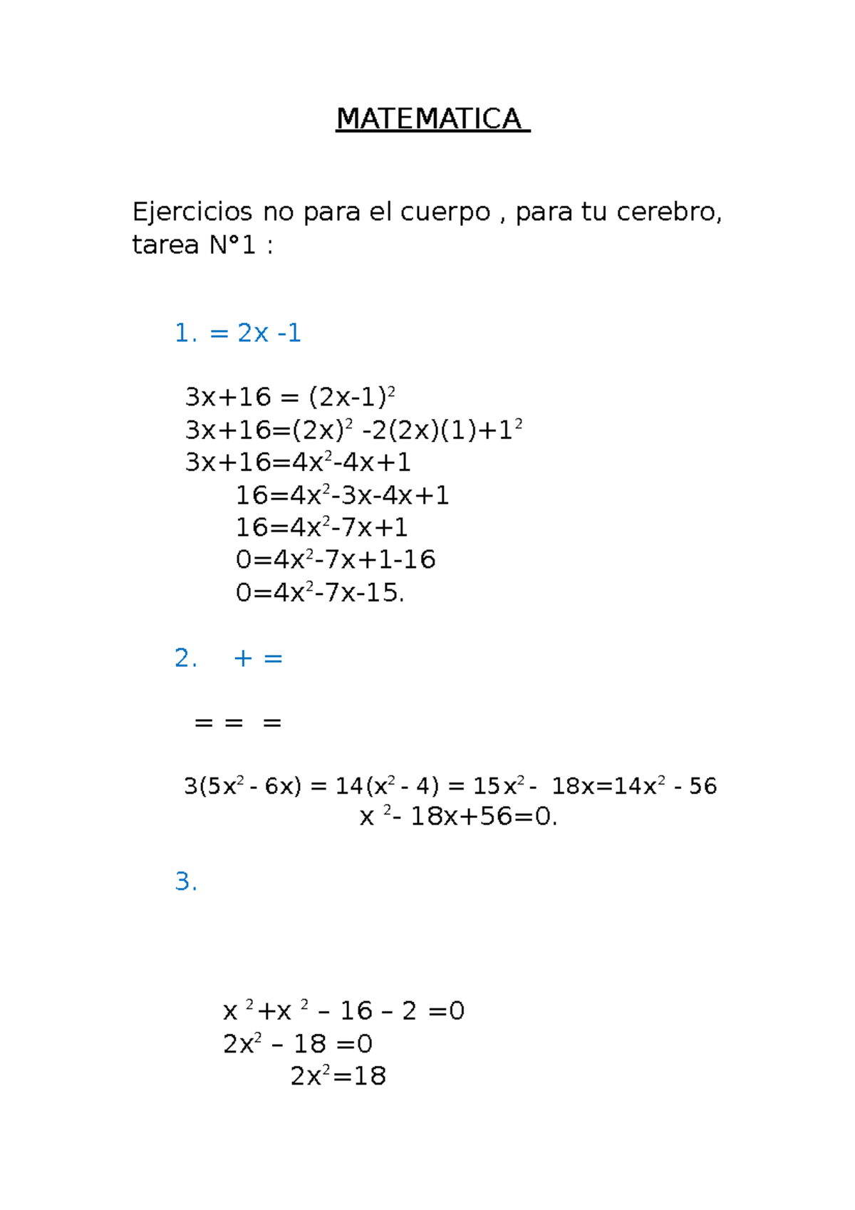 Matematica Ejercicios Matematica Ejercicios No Para El Cuerpo Para