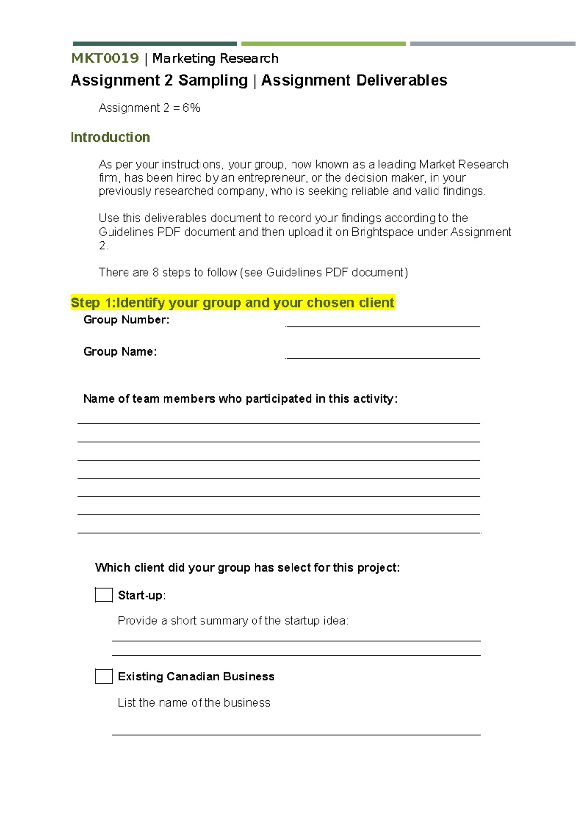 S24 Assignment-2 Sampling Deliverables WORD - Assignment 2 Sampling ...