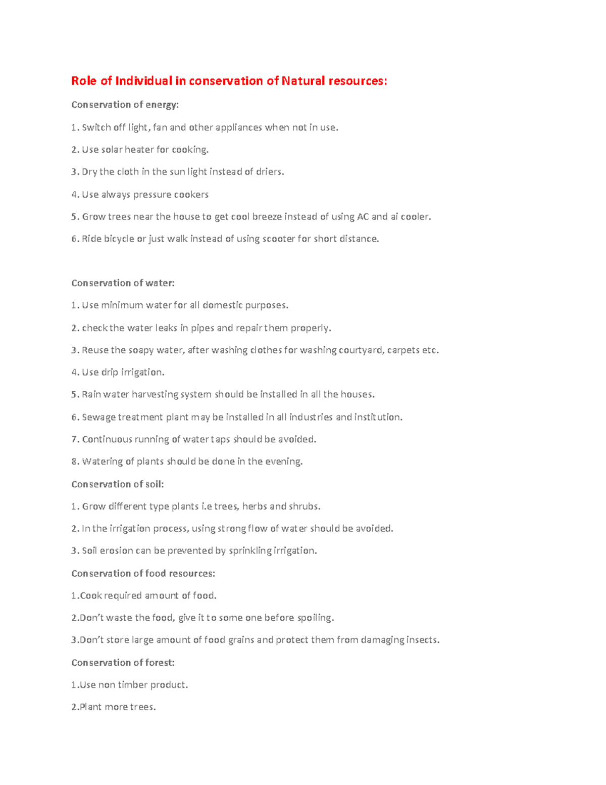 Role of individual to prevent environment - Role of Individual in ...