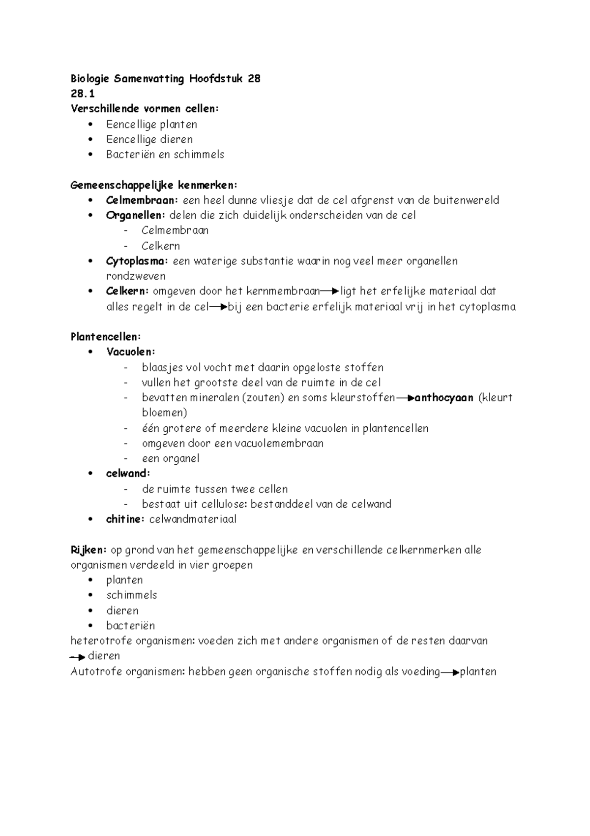 Biologie samenvatting H28-30-31-32-33-34-38-44 - Biologie Samenvatting ...