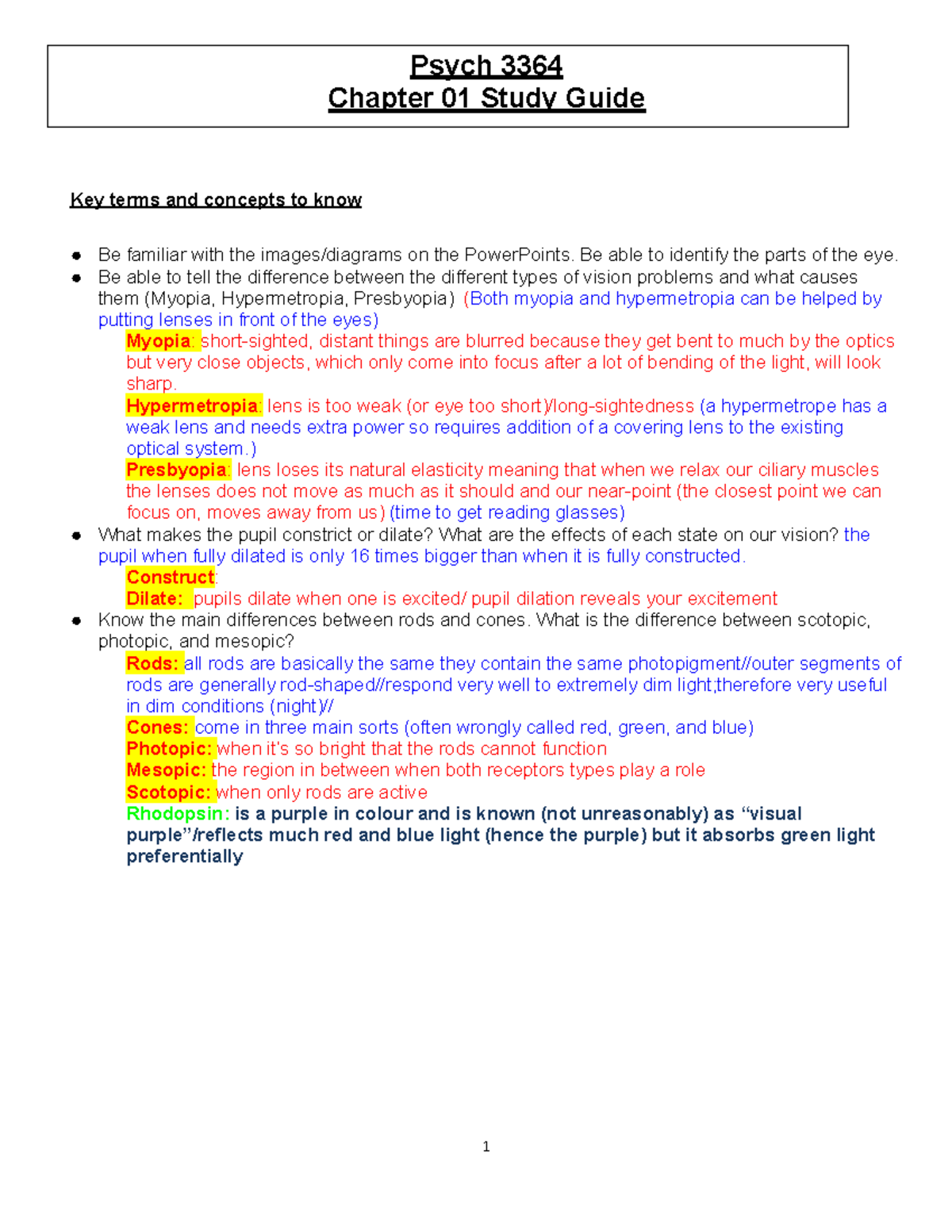 3364 Chapter 01 Study Guide - Psych 3364 Chapter 01 Study Guide Key ...