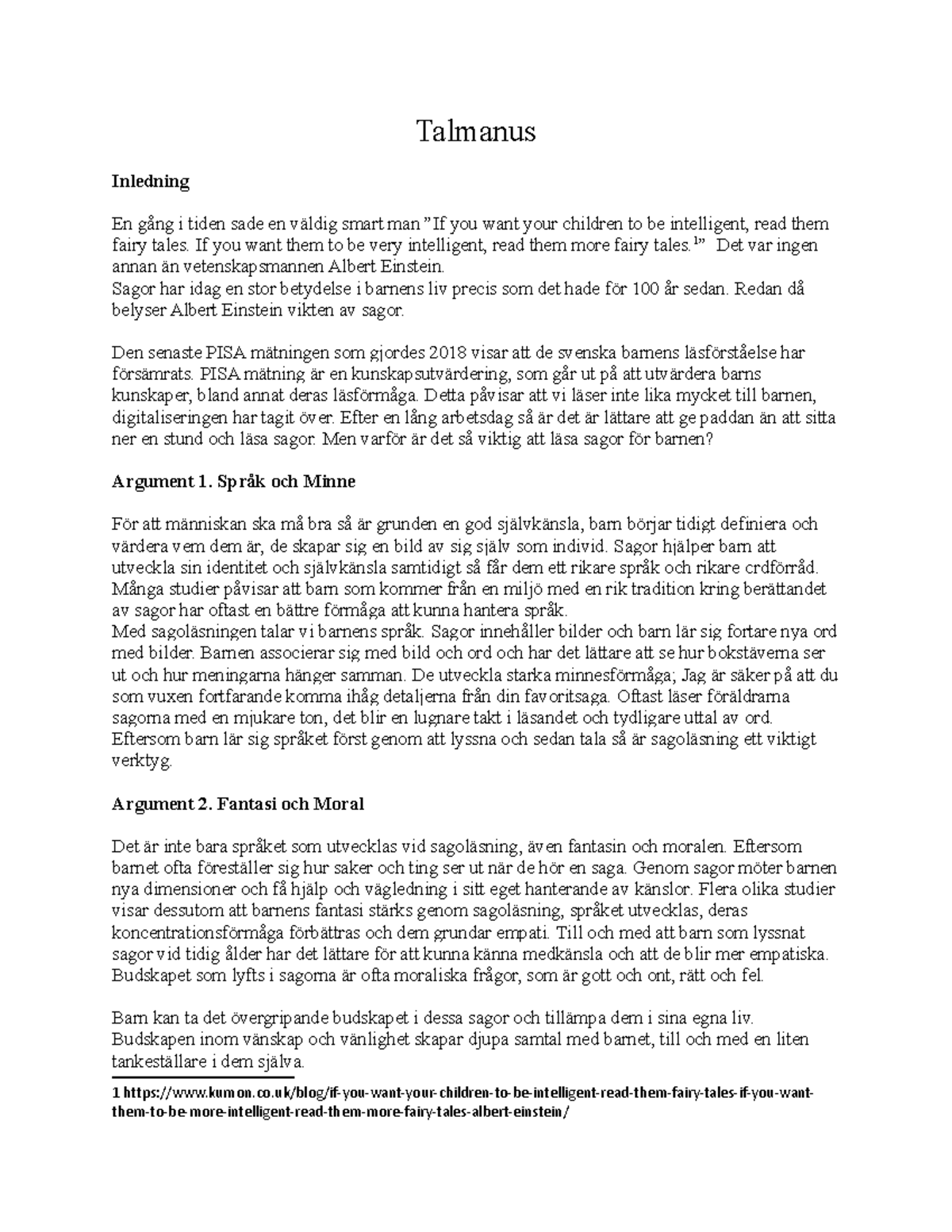 Talmanus - Sv2 - SVESVE02 - Studocu