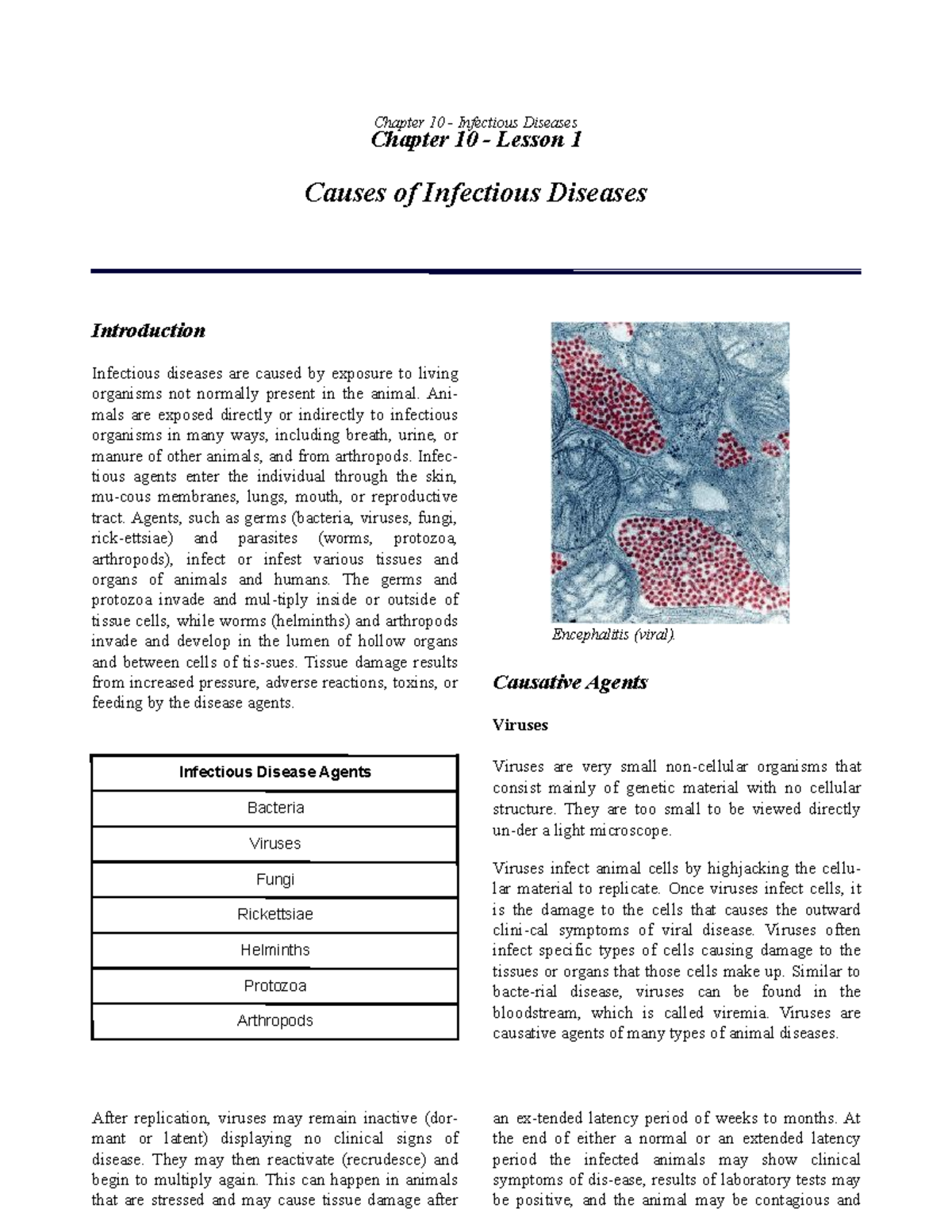 Ch10-01 Causes of Infectious Diseases - Chapter 10 - Infectious ...