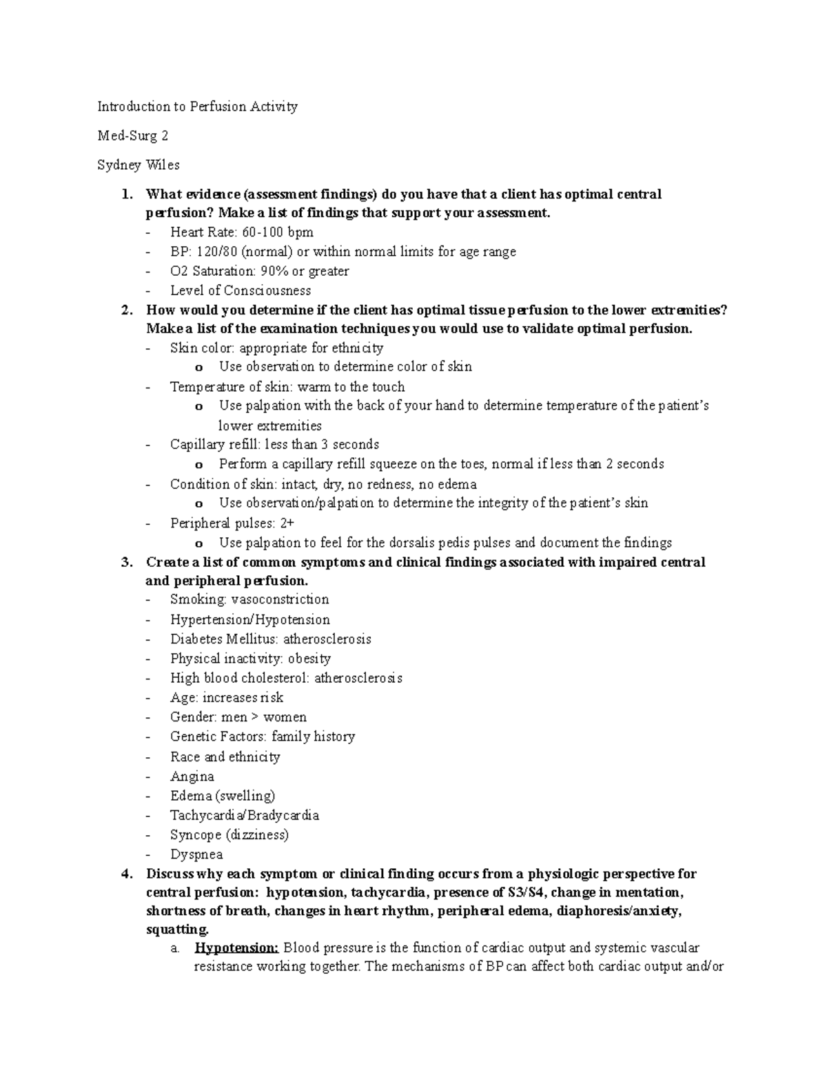 Introduction to Perfusion Activity - Introduction to Perfusion Activity ...